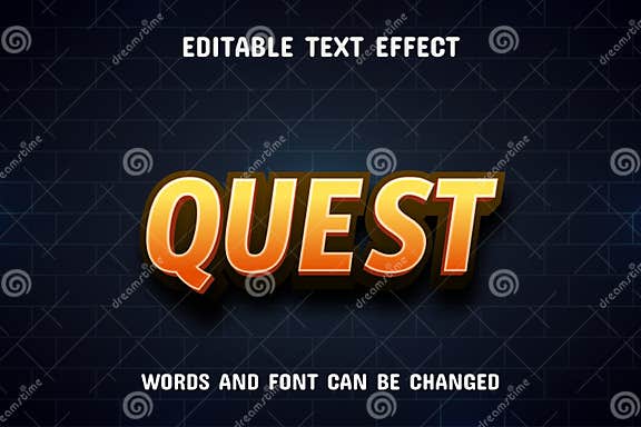 Quest Text - Editable Text Effect Stock Vector - Illustration of text ...