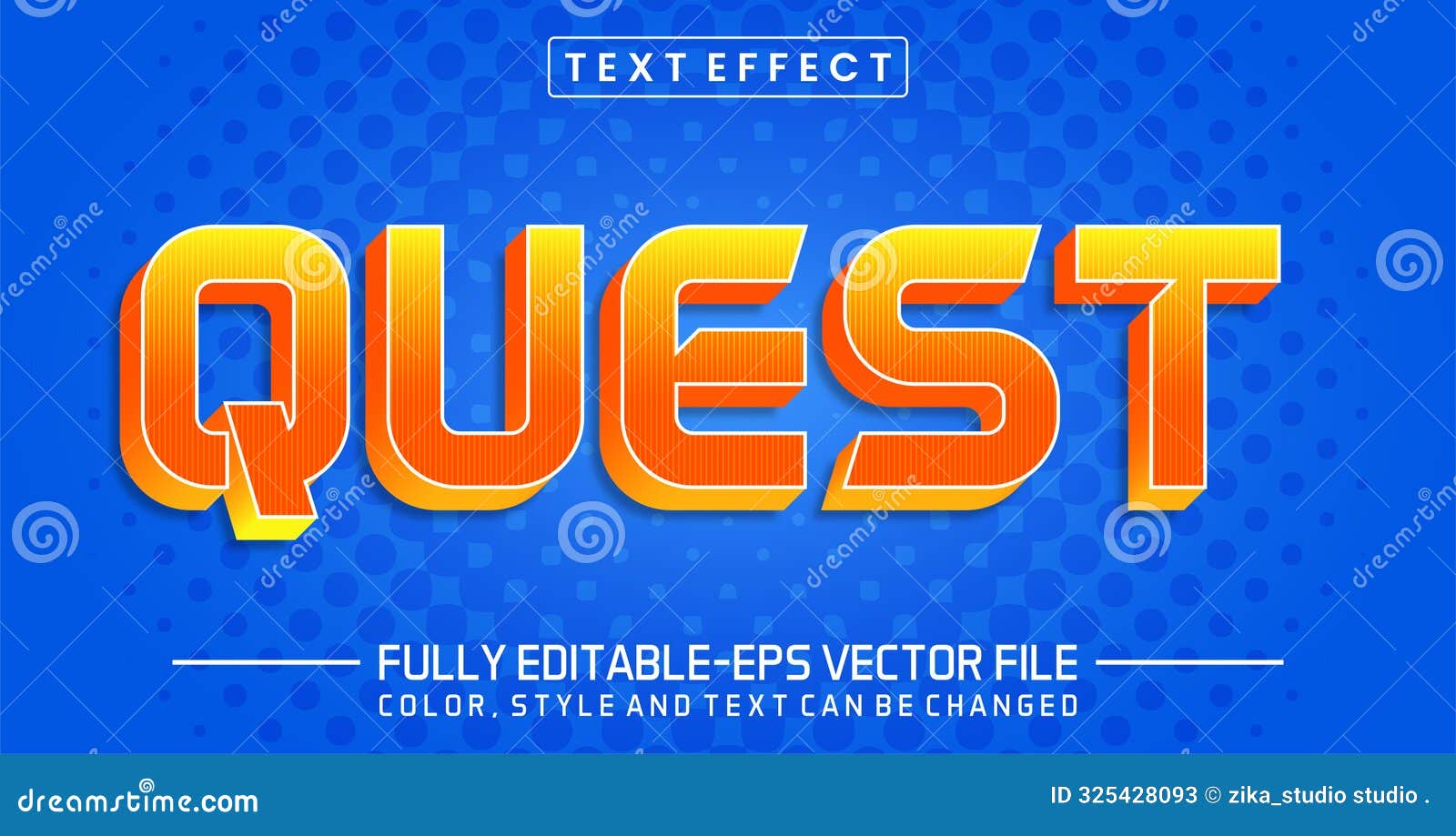 Quest Text Editable Style Effect Stock Illustration - Illustration of ...