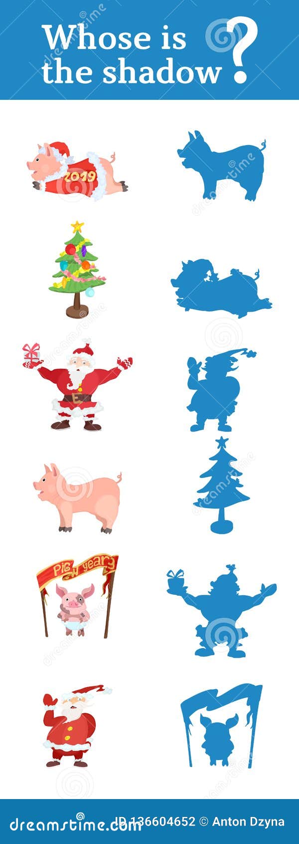 Quest Where Whose Shadow is a Painted Game for Children Stock ...