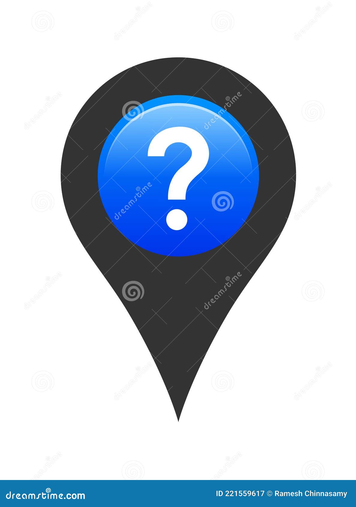 Location Question Mark Map Pin Pointer Icon Stock Vector - Illustration ...