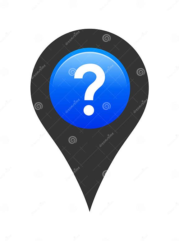 Location Question Mark Map Pin Pointer Icon Stock Vector - Illustration ...