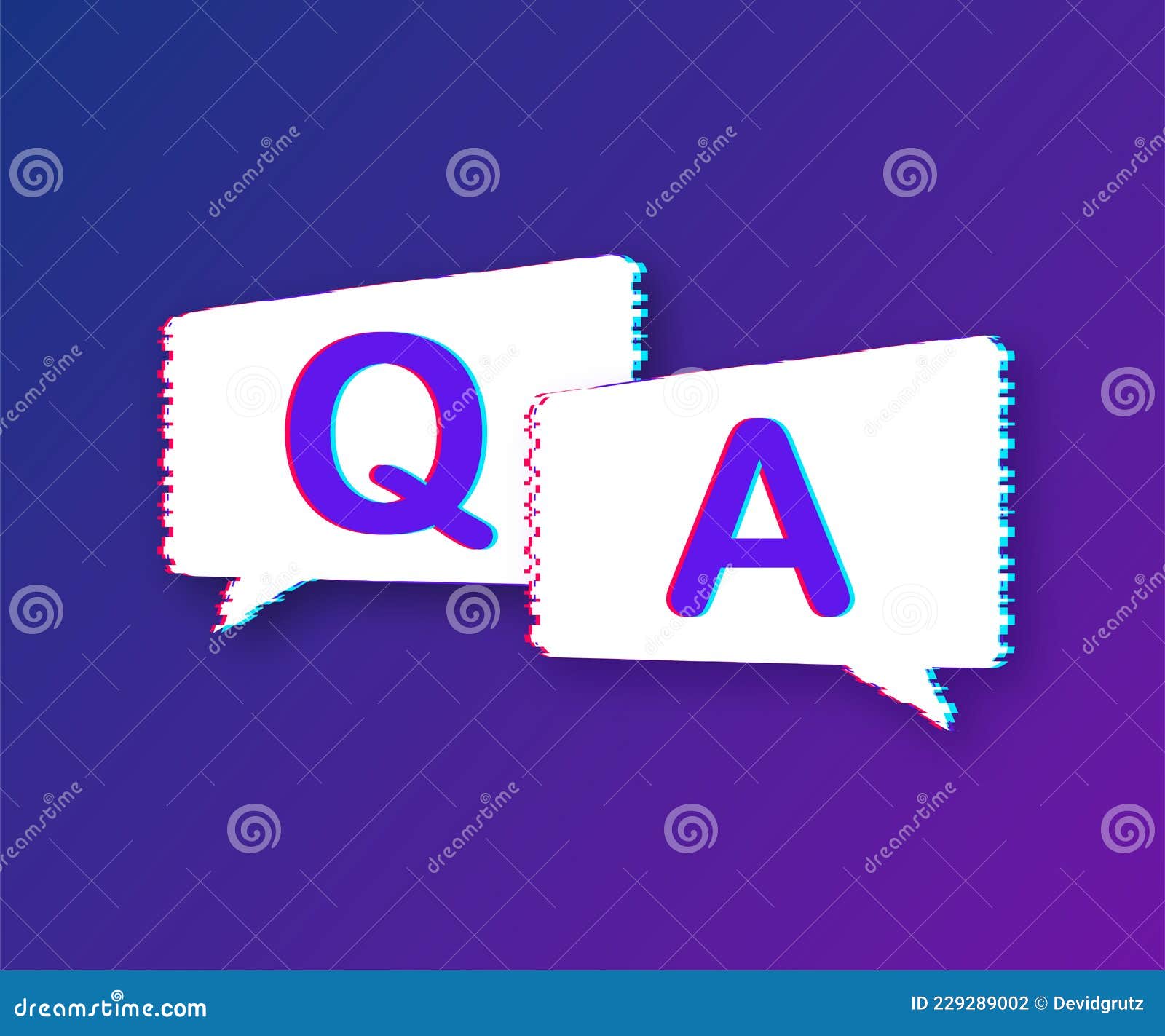 Question and Answer Banner. Glitch Icon. Megaphone Banner. Web Design ...