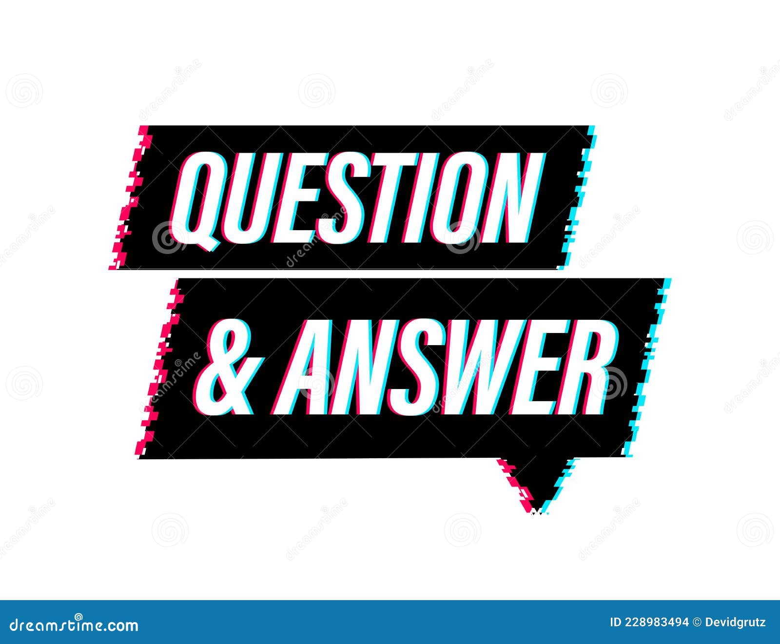 Question and Answer Banner. Glitch Icon. Megaphone Banner. Web Design ...