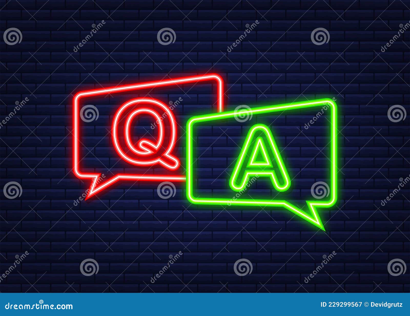 Question and Answer Banner. Neon Icon. Megaphone Banner. Web Design ...