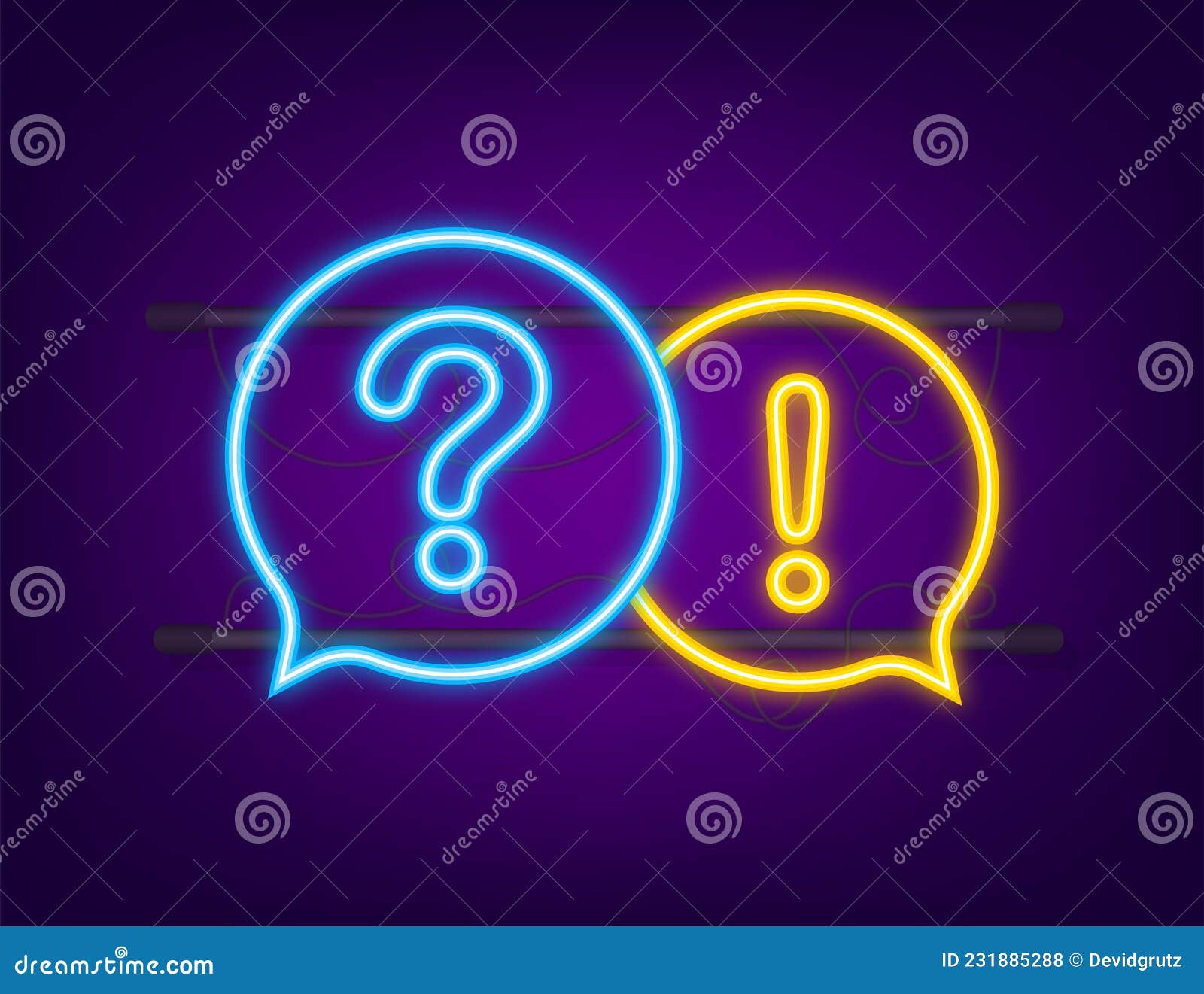 Question and Answer Banner. Neon Icon. Megaphone Banner. Web Design ...