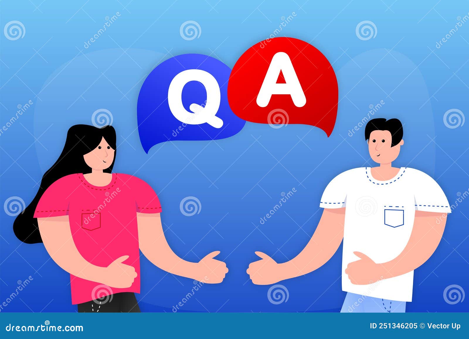 Question and Answer Bubble Chat Icon. Vector Illustration Stock Vector ...