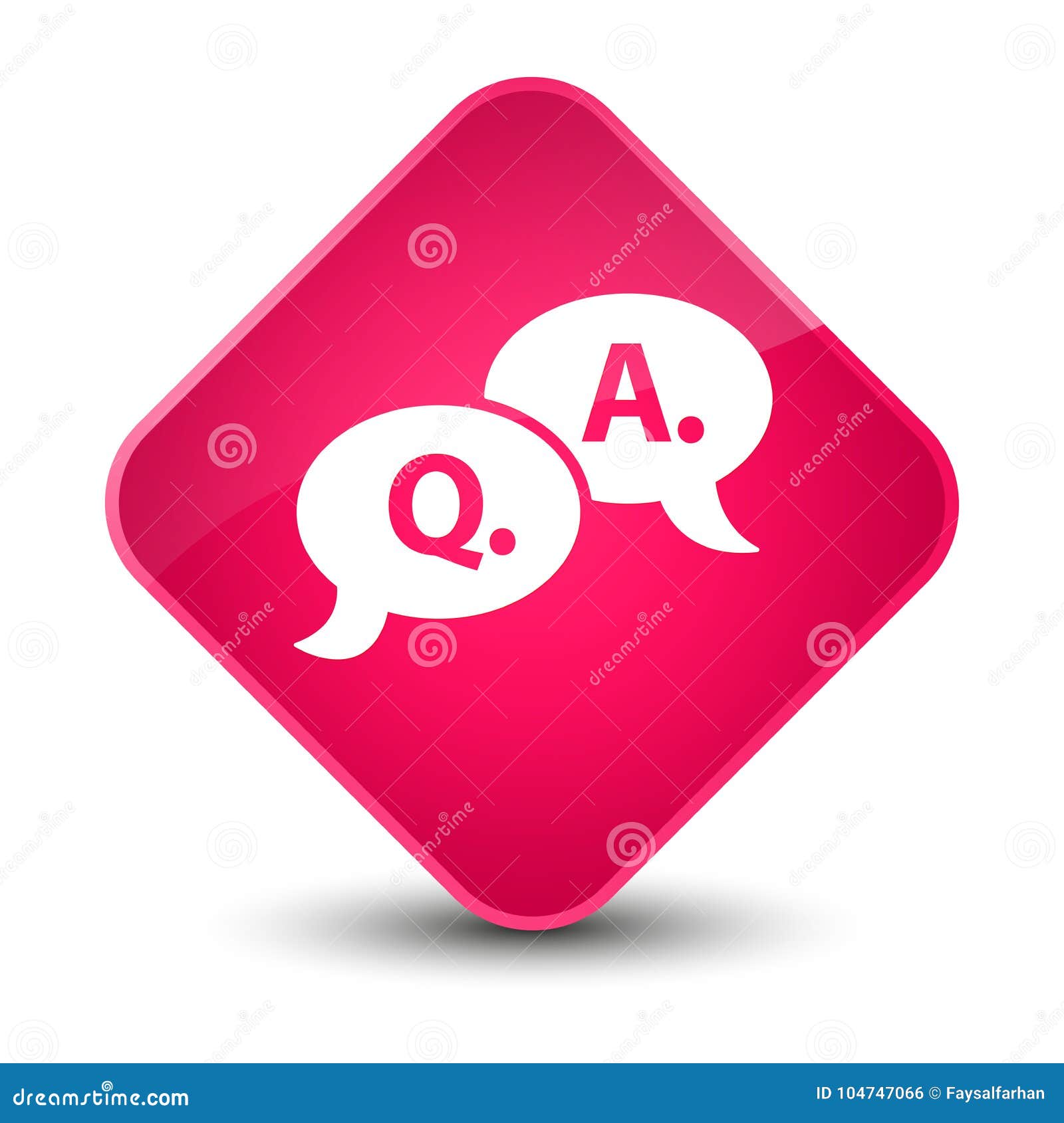 Question Answer Bubble Icon Elegant Pink Diamond Button Stock ...