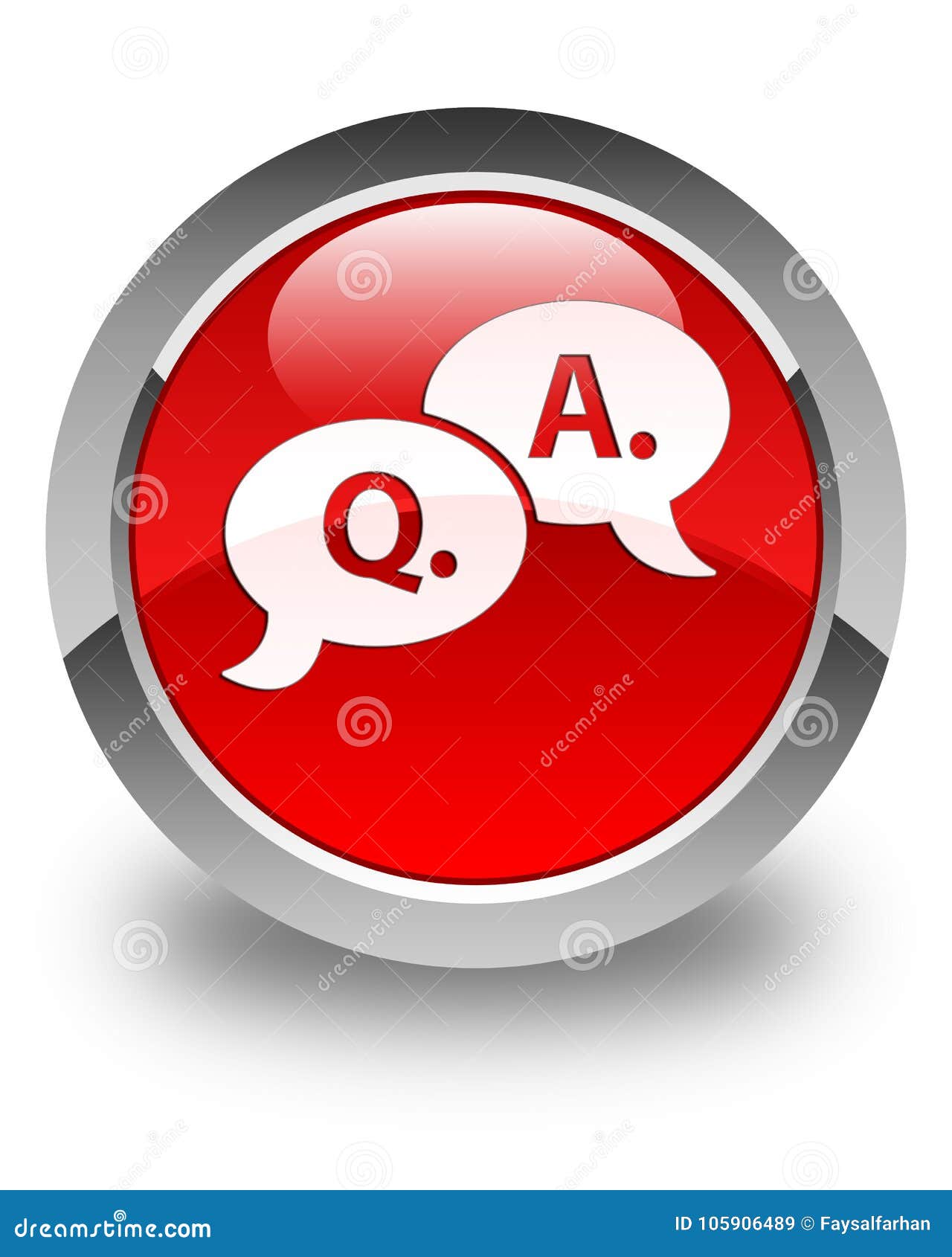 Question Answer Bubble Icon Glossy Red Round Button Stock Illustration ...