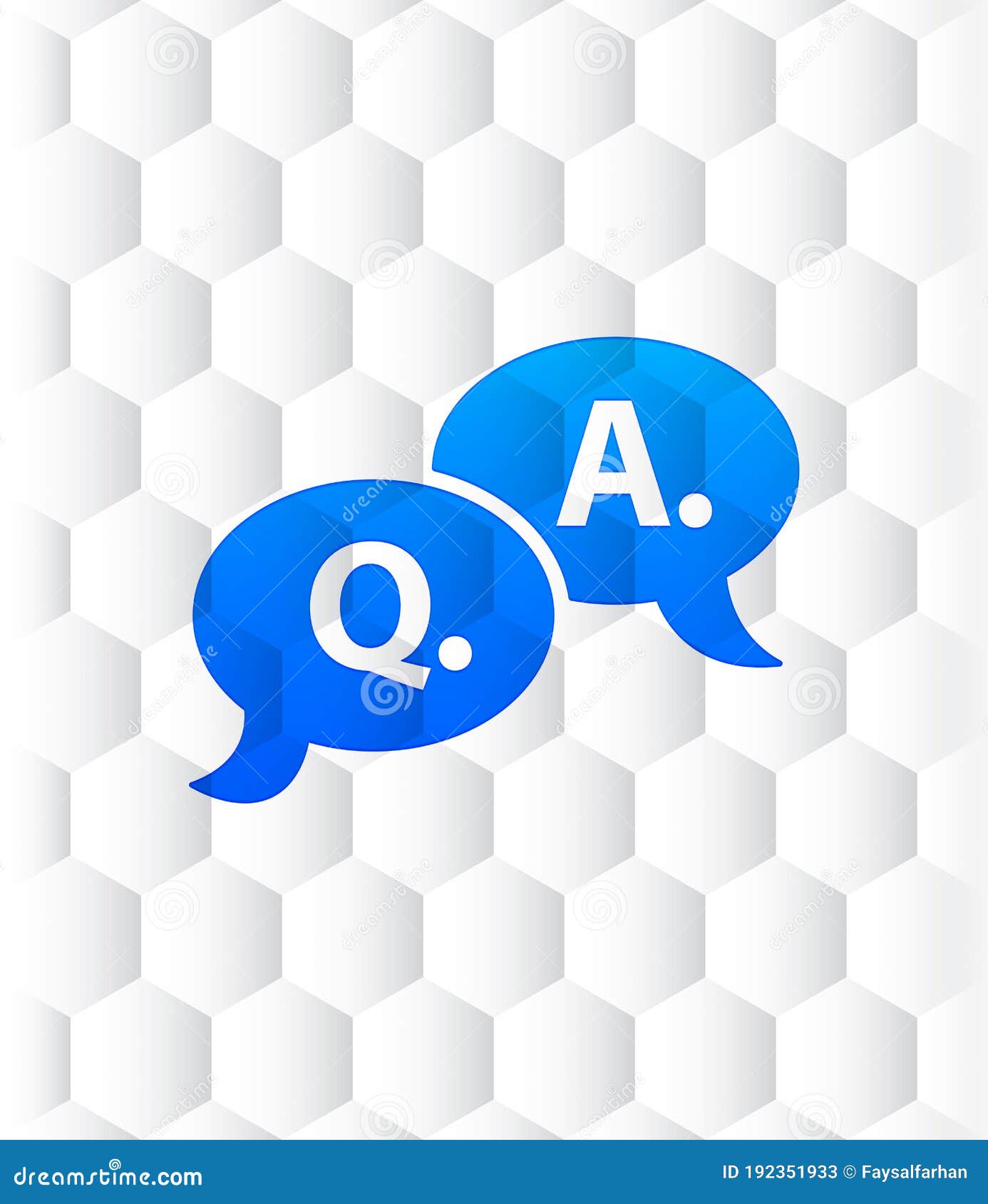 Question Answer Bubble Icon Hexagon Seamless Pattern Abstract White ...