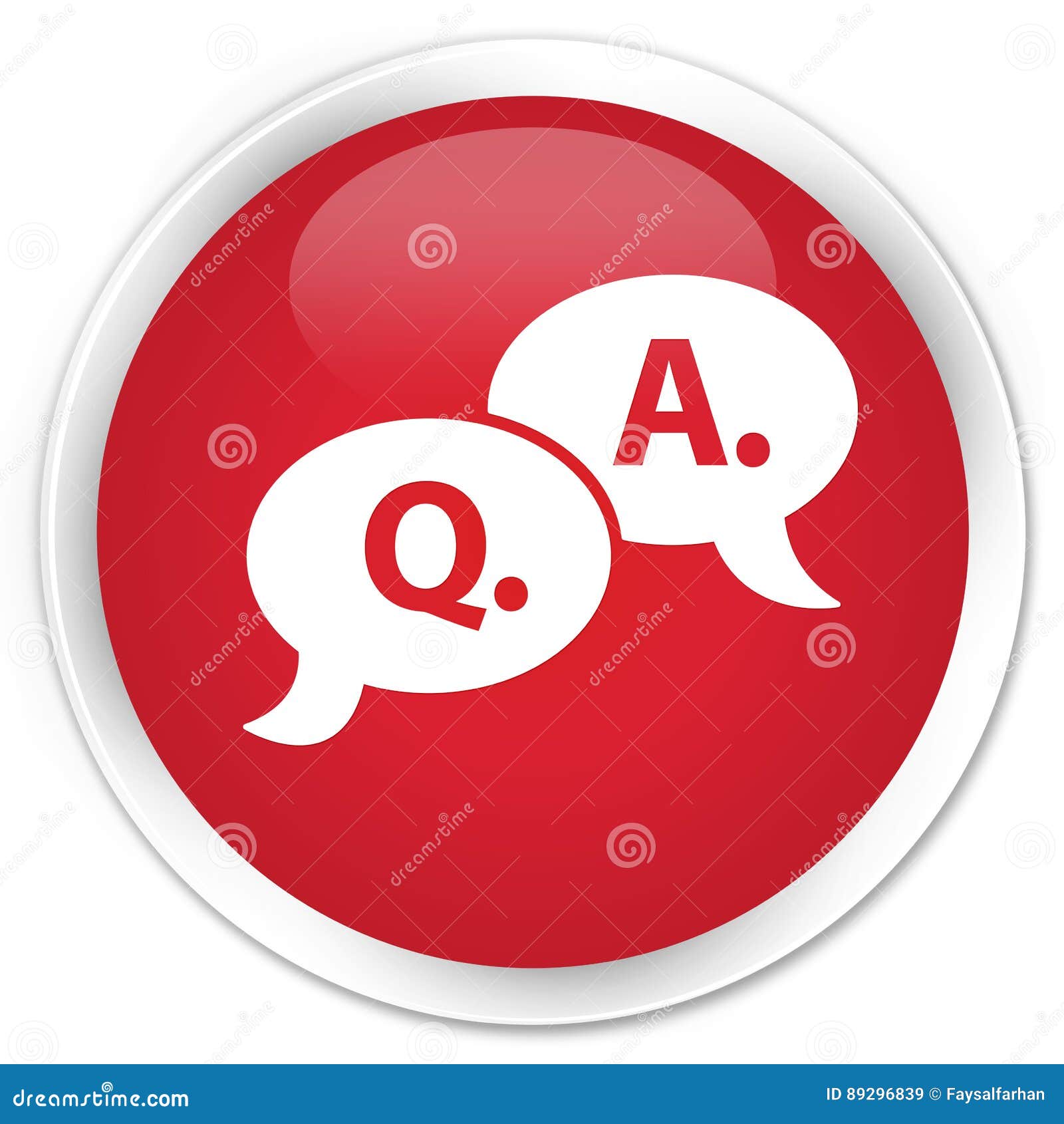 Question Answer Bubble Icon Premium Red Round Button Stock Illustration ...