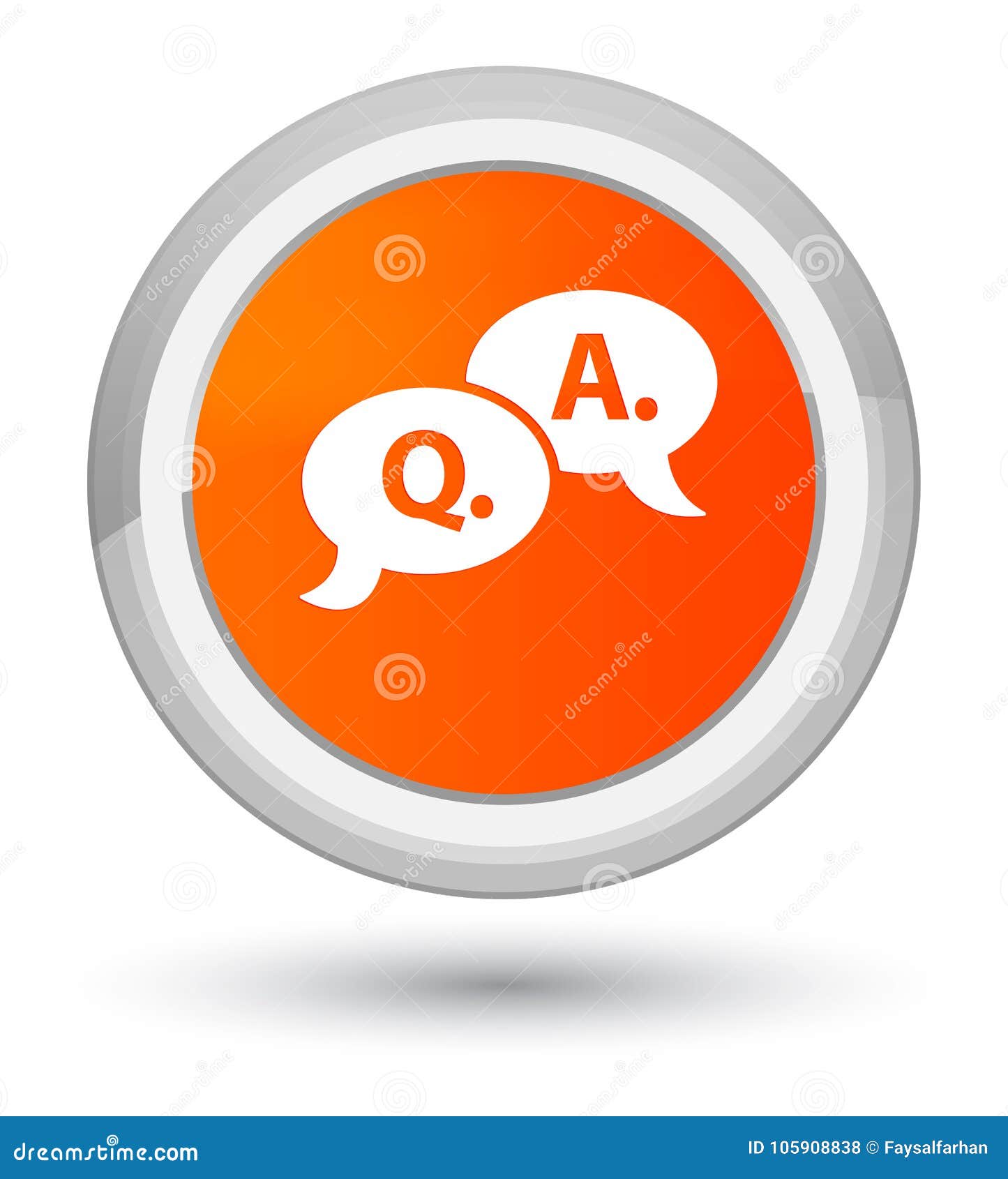 Question Answer Bubble Icon Prime Orange Round Button Stock ...