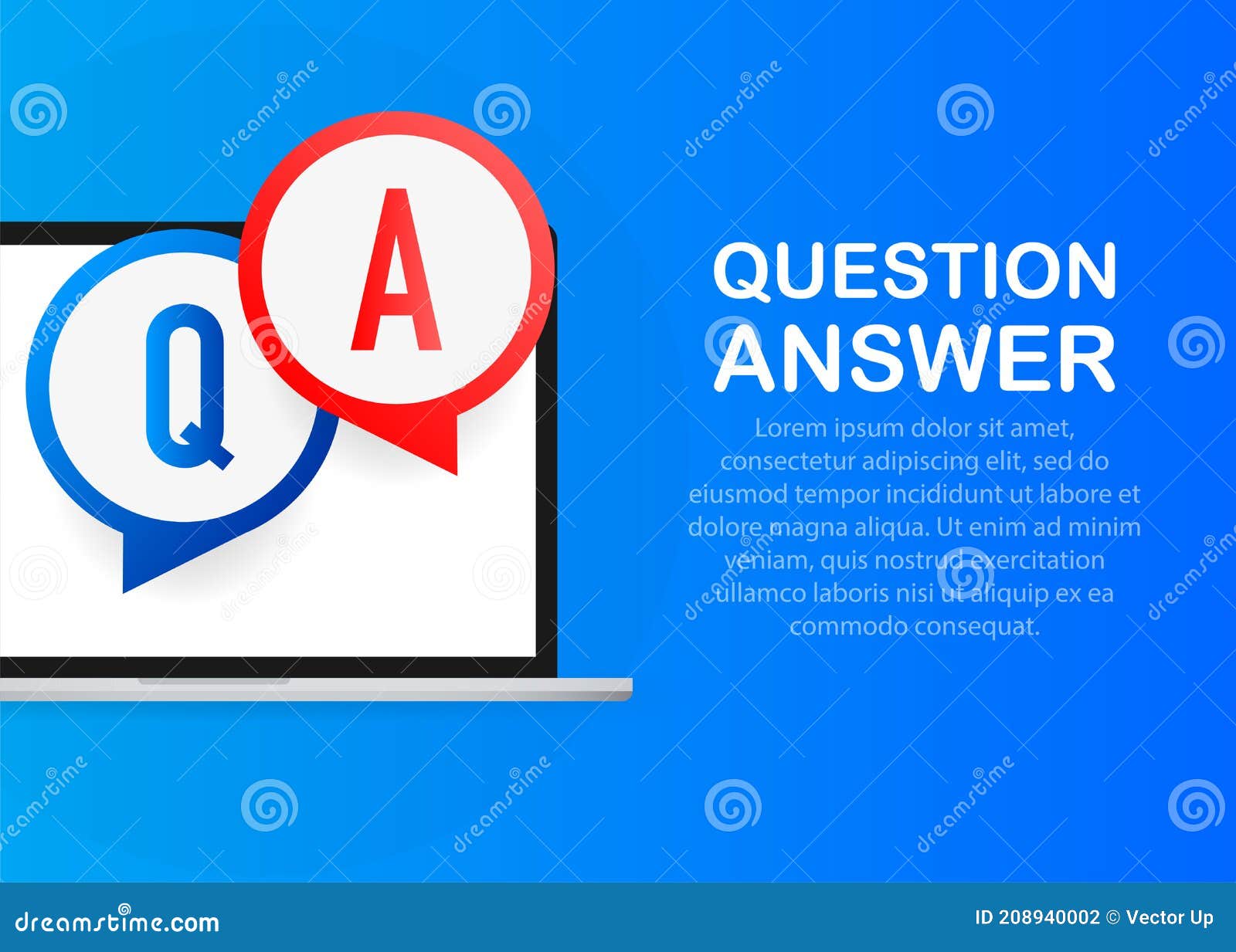 Question Answer Chat Balloons in Red and Blue Colors on a Blue ...