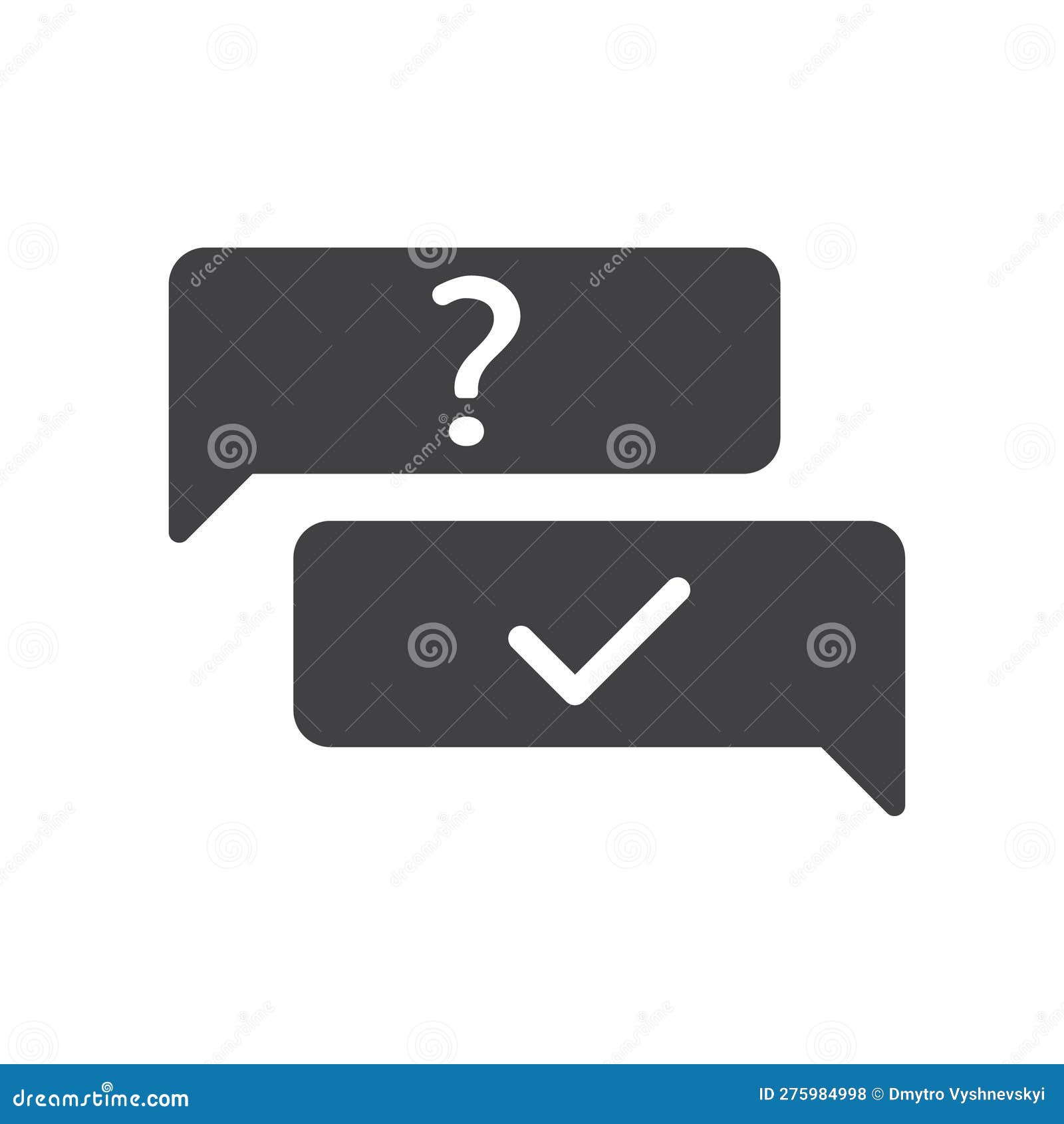 Question Answer Chat Vector Icon Stock Illustration - Illustration of ...