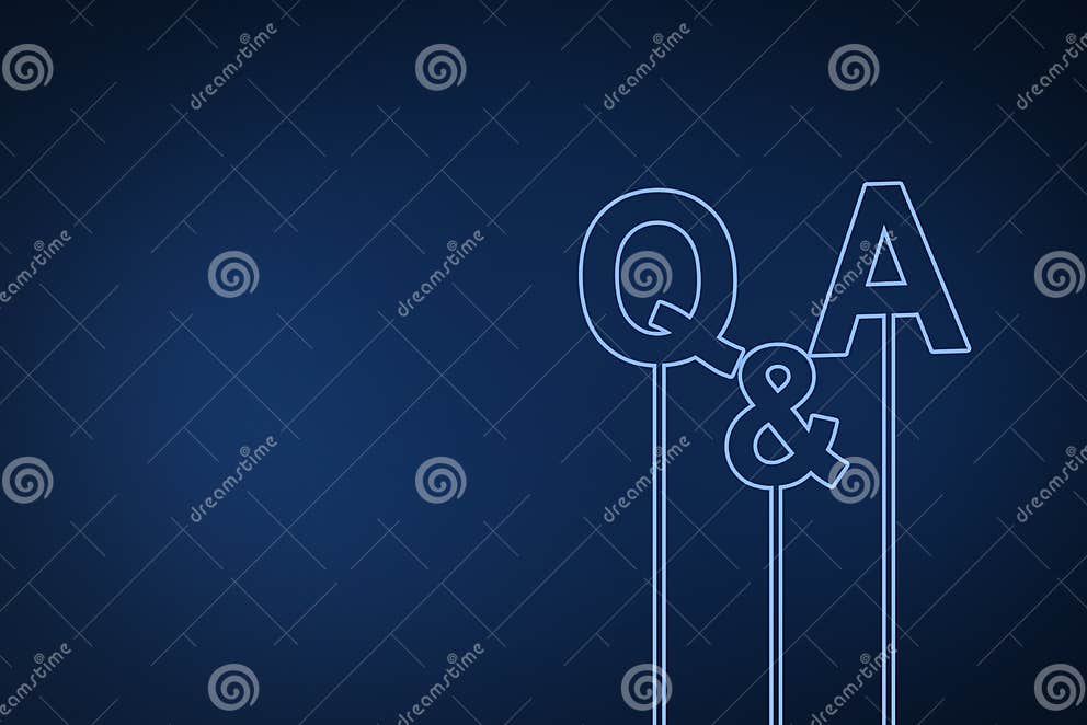 Question and Answer Concept on Blue Background, Digital Question Mark ...