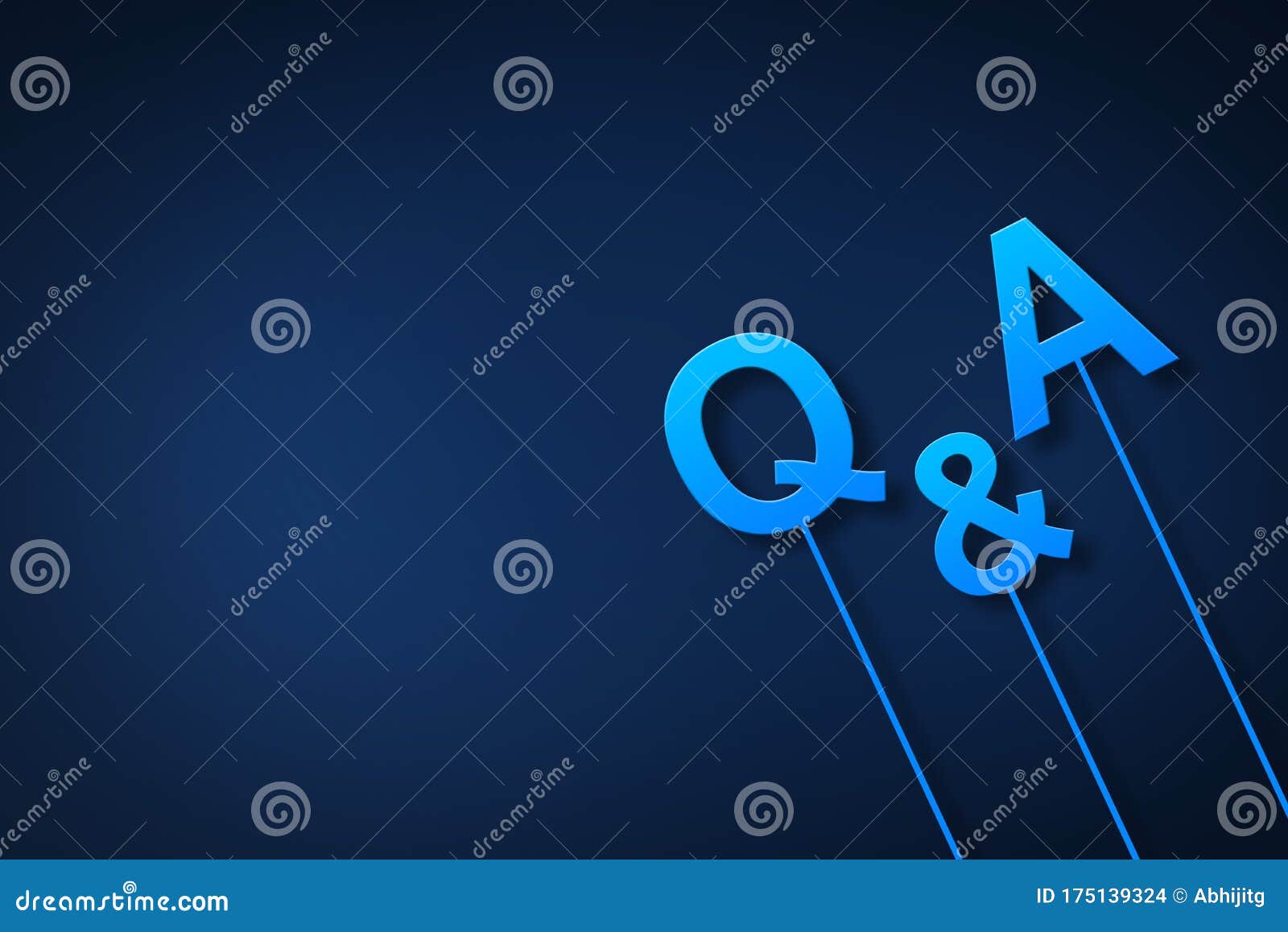 Question and Answer Concept on Blue Background, Digital Question Mark ...