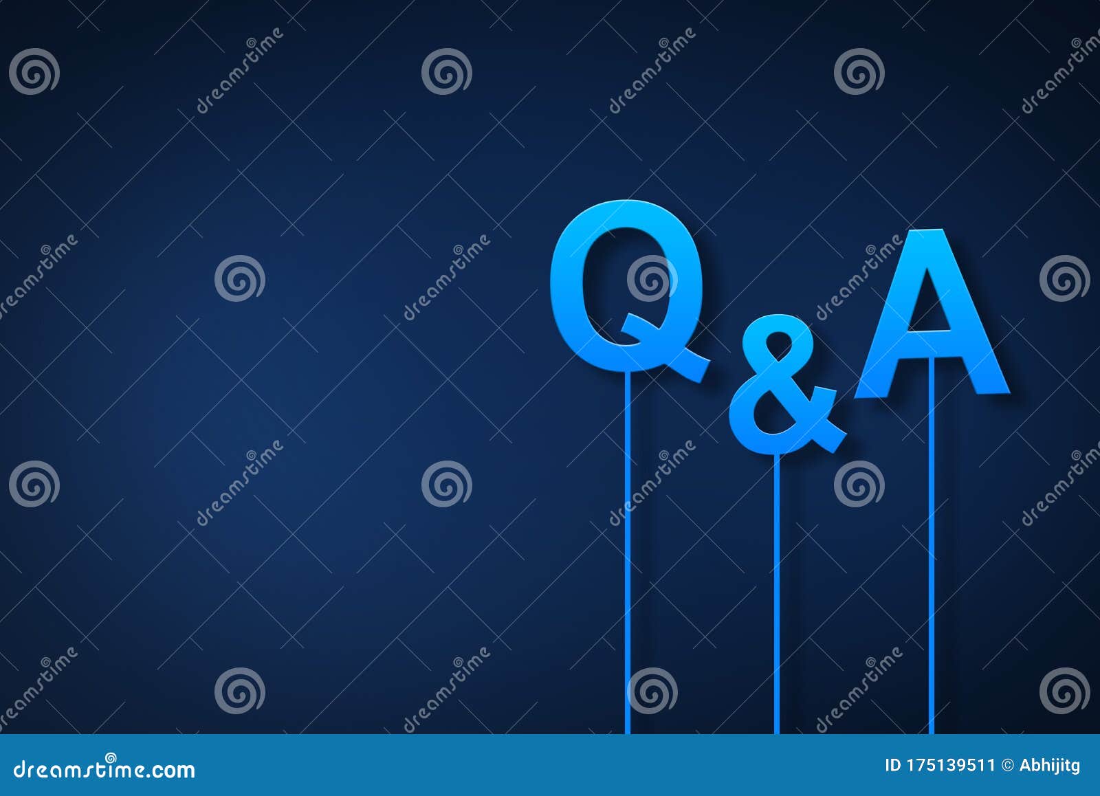 Question and Answer Concept on Blue Background, Digital Question Mark ...