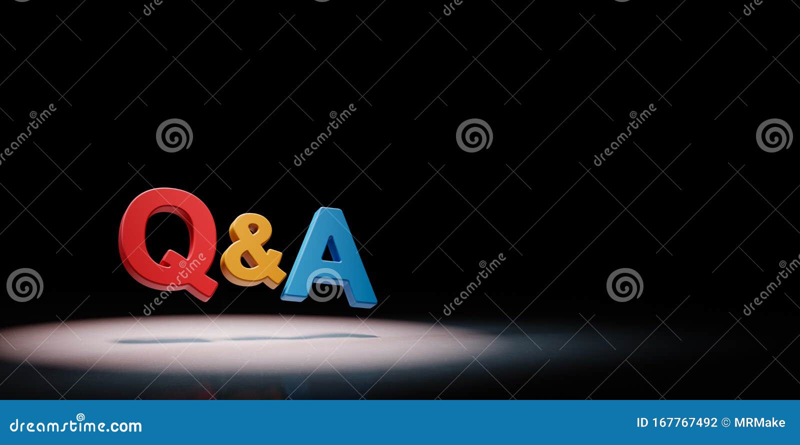 Question and Answer Concept Spotlighted on Black Background Stock ...