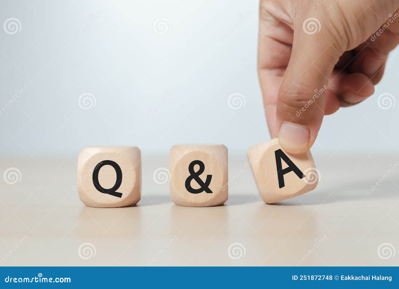 Question and Answer Concept. Wooden Block Cube with Text Q and a Stock ...