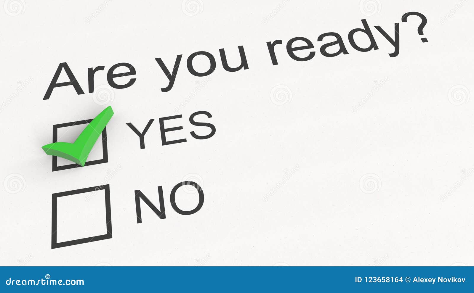 Question and Answer: are You Ready - Yes. 3D Rendering Stock ...