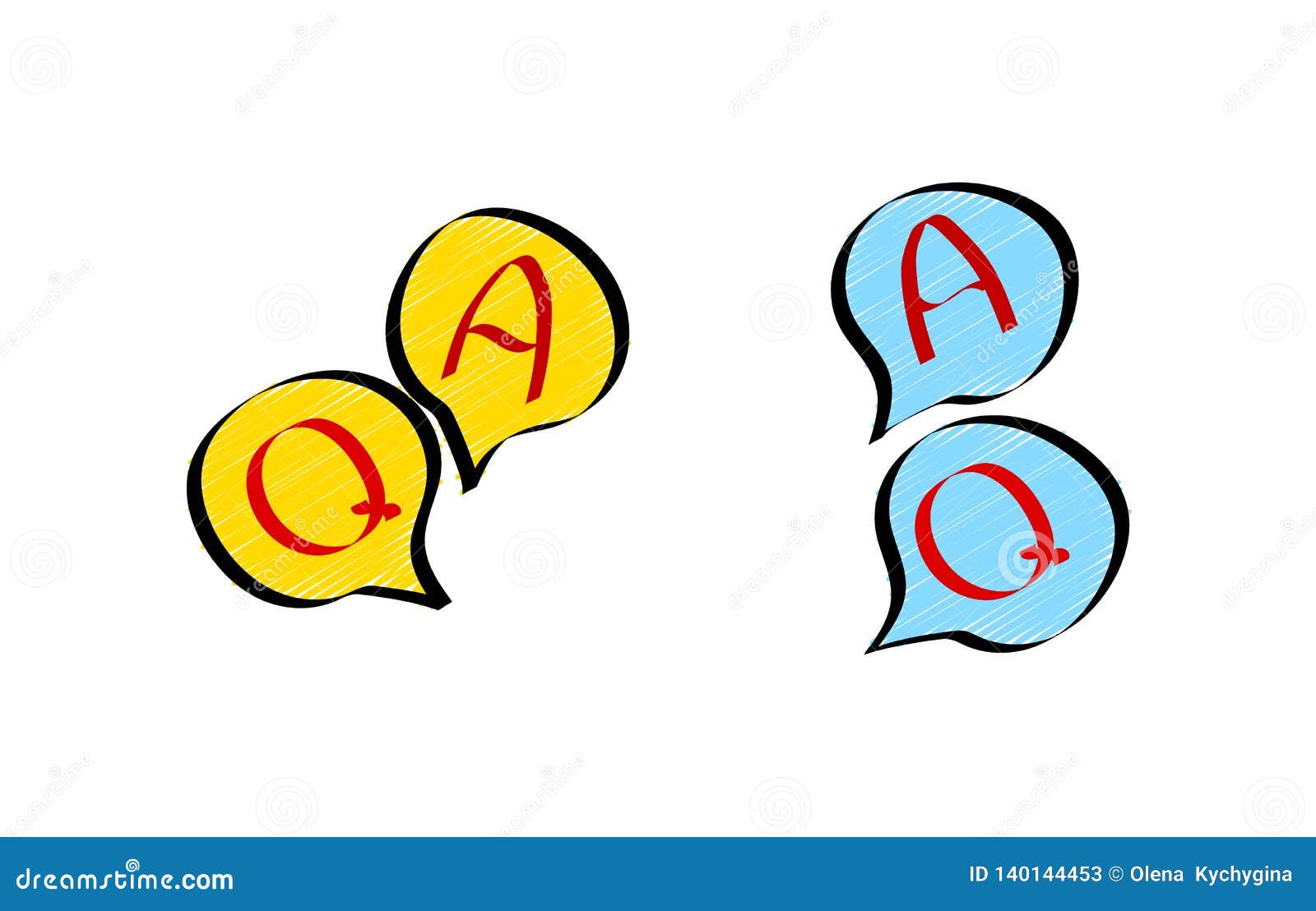 Question & Answer Flat Bubble Icons in Doodle Style Stock Vector ...