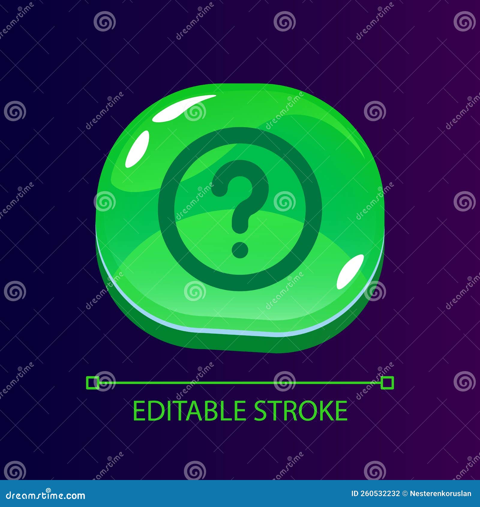 Question Answer Glossy Ui Button with Linear Icon Stock Vector - Illustration of editable ...