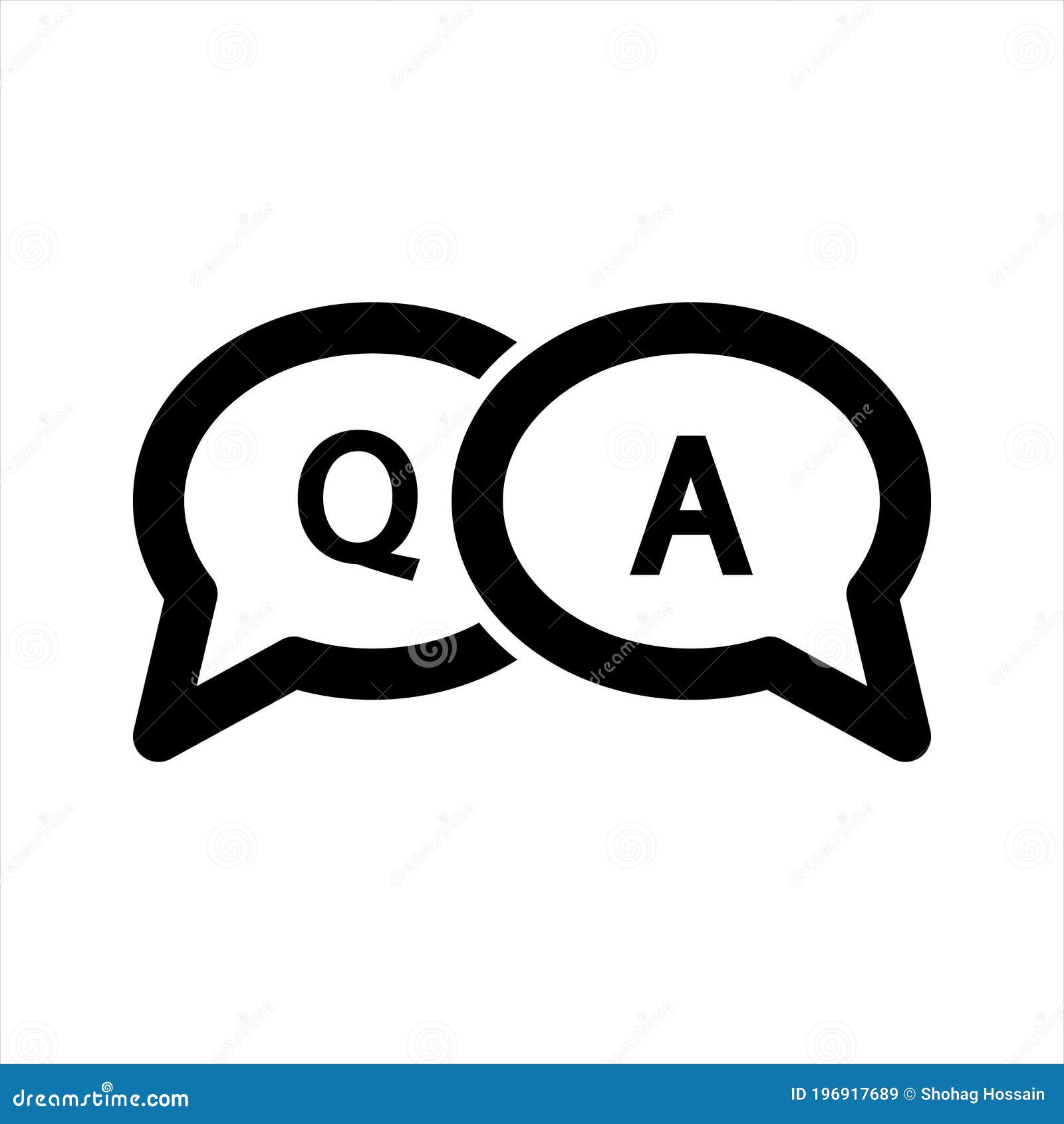 Question answer icon stock vector. Illustration of review - 196917689