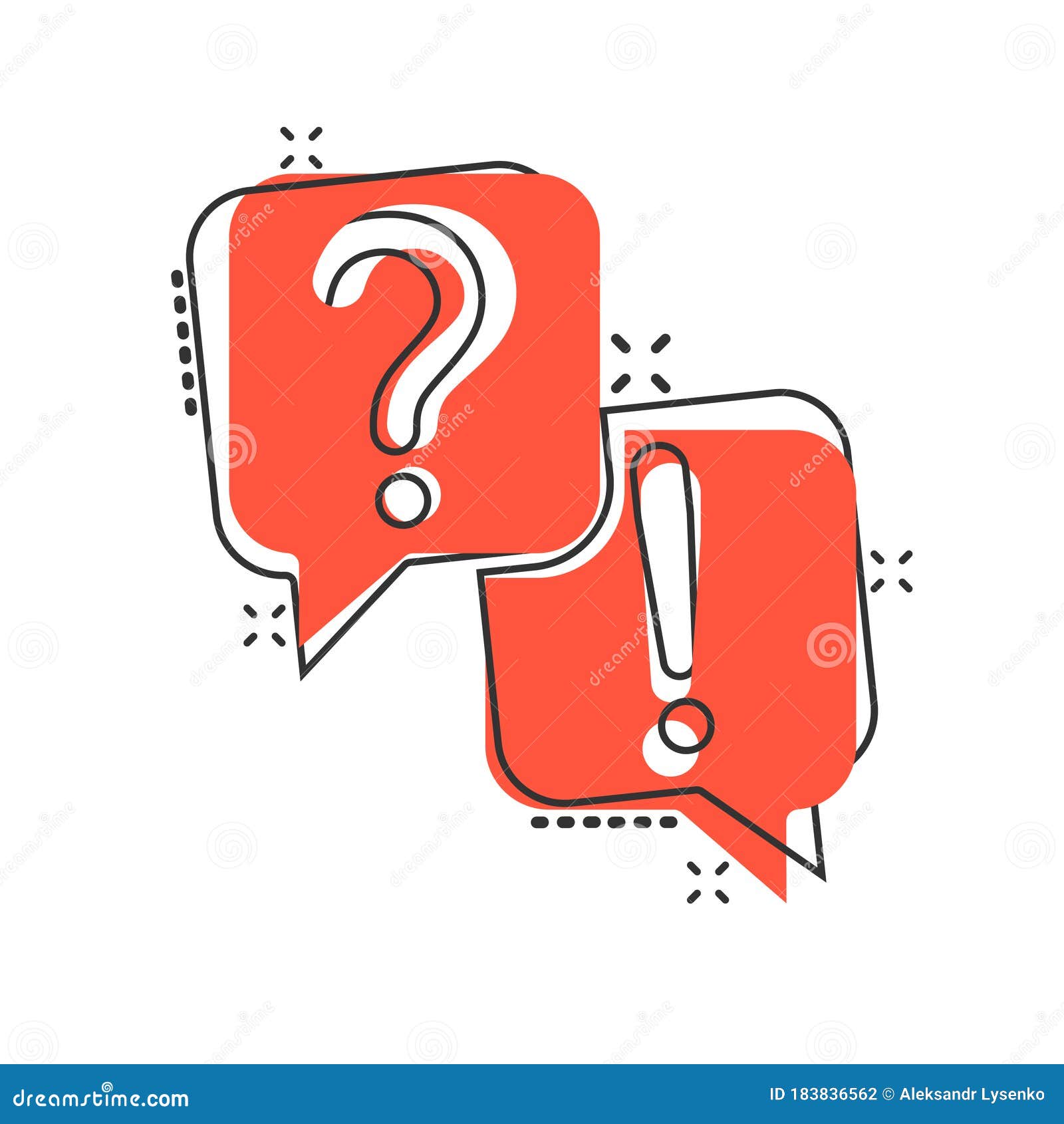 Question and Answer Icon in Comic Style. Dialog Speech Bubble Cartoon ...