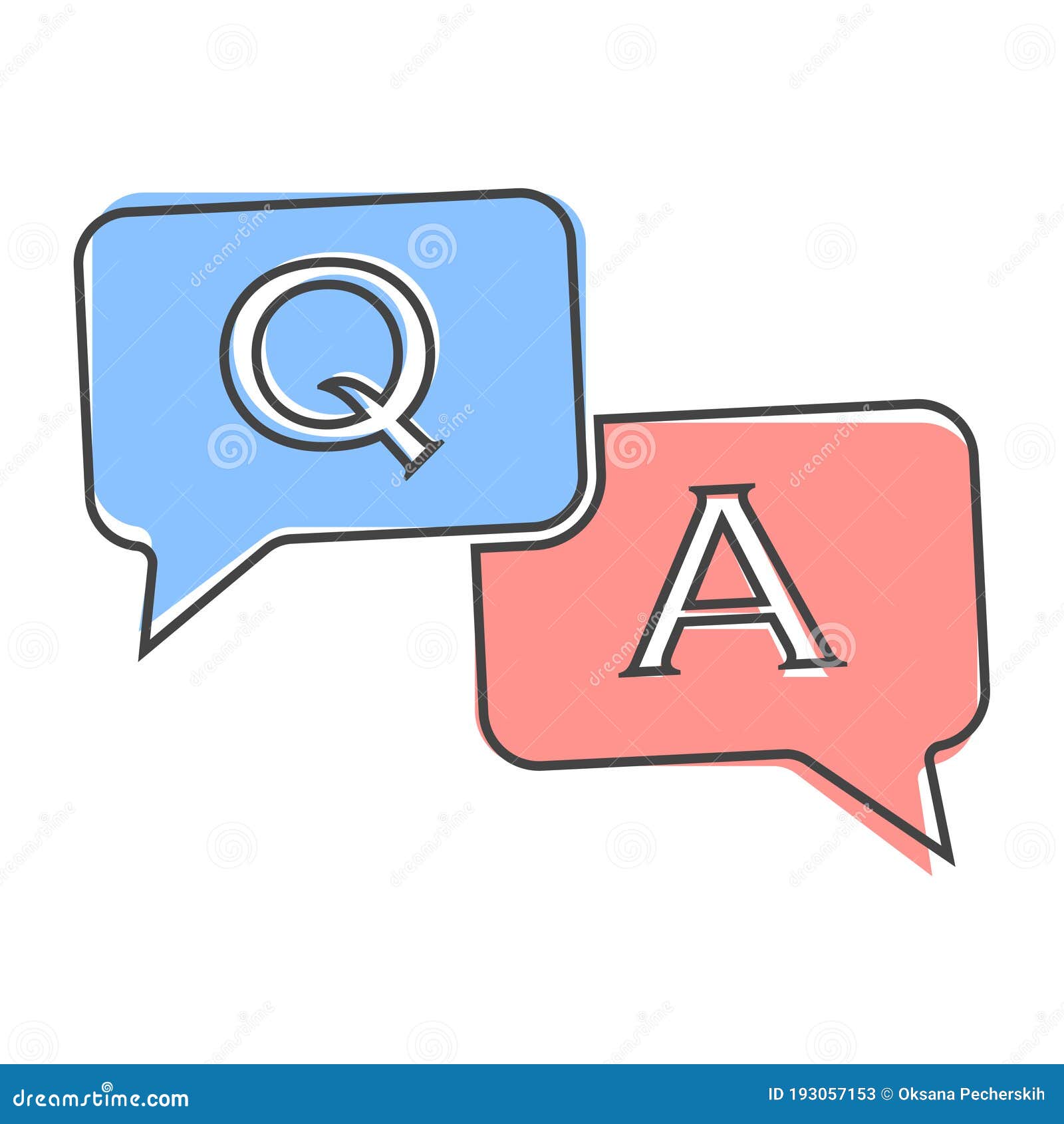 Question Answer Icon. Flat Image Speech Bubbles Question and Answer ...