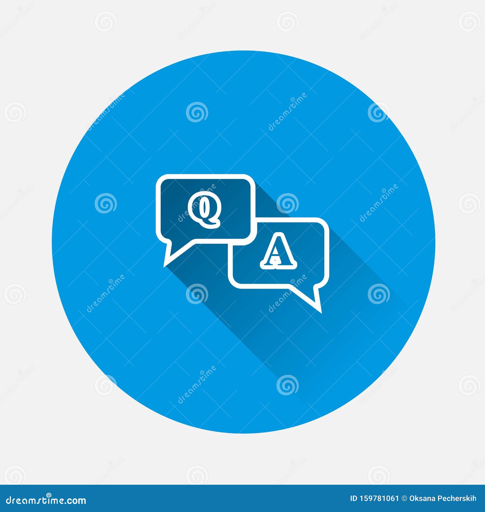 Question Answer Icon. Flat Image Speech Bubbles Question and Answer on ...
