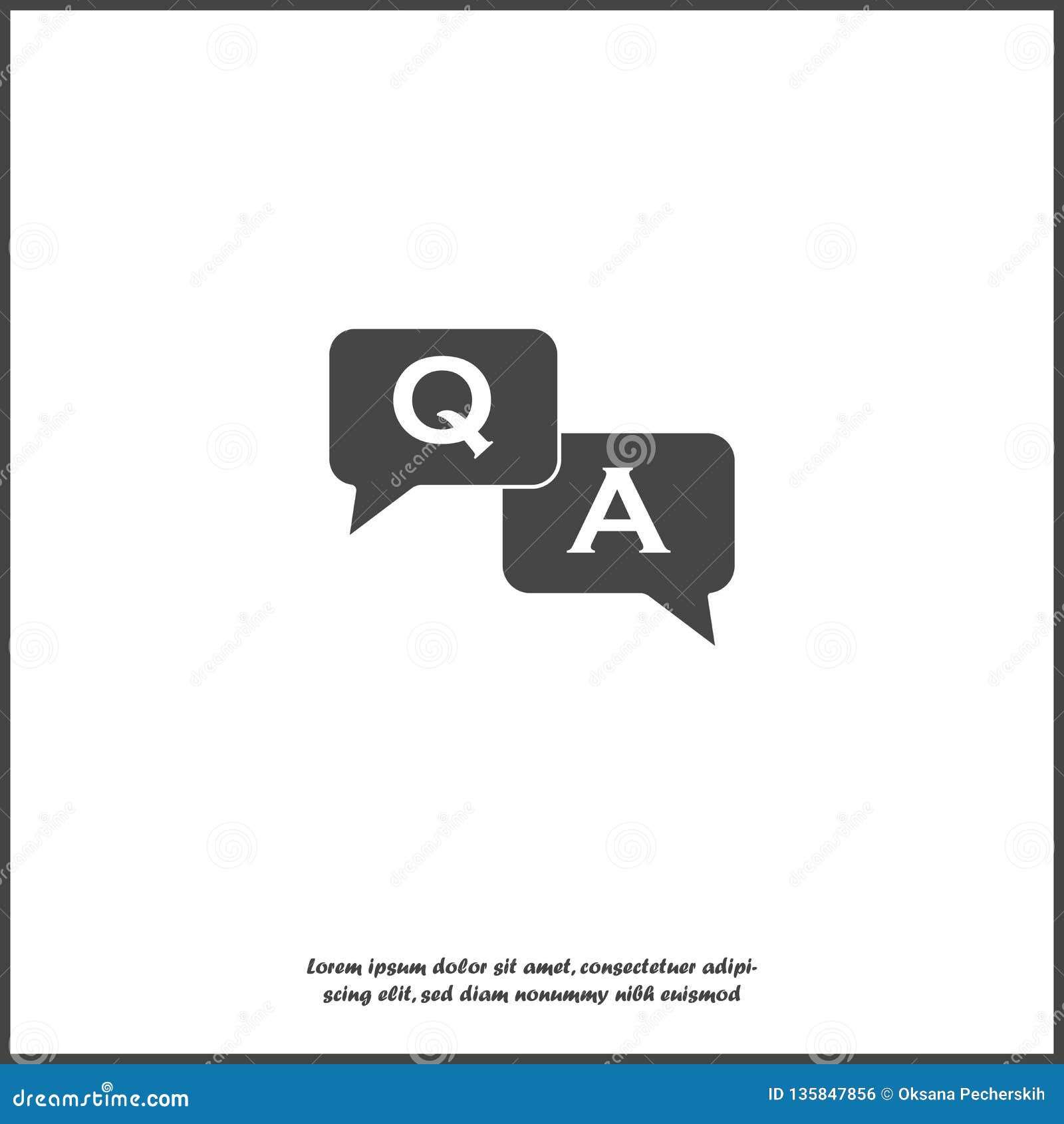 Question Answer Icon. Flat Image Speech Bubbles Question and Answer on ...