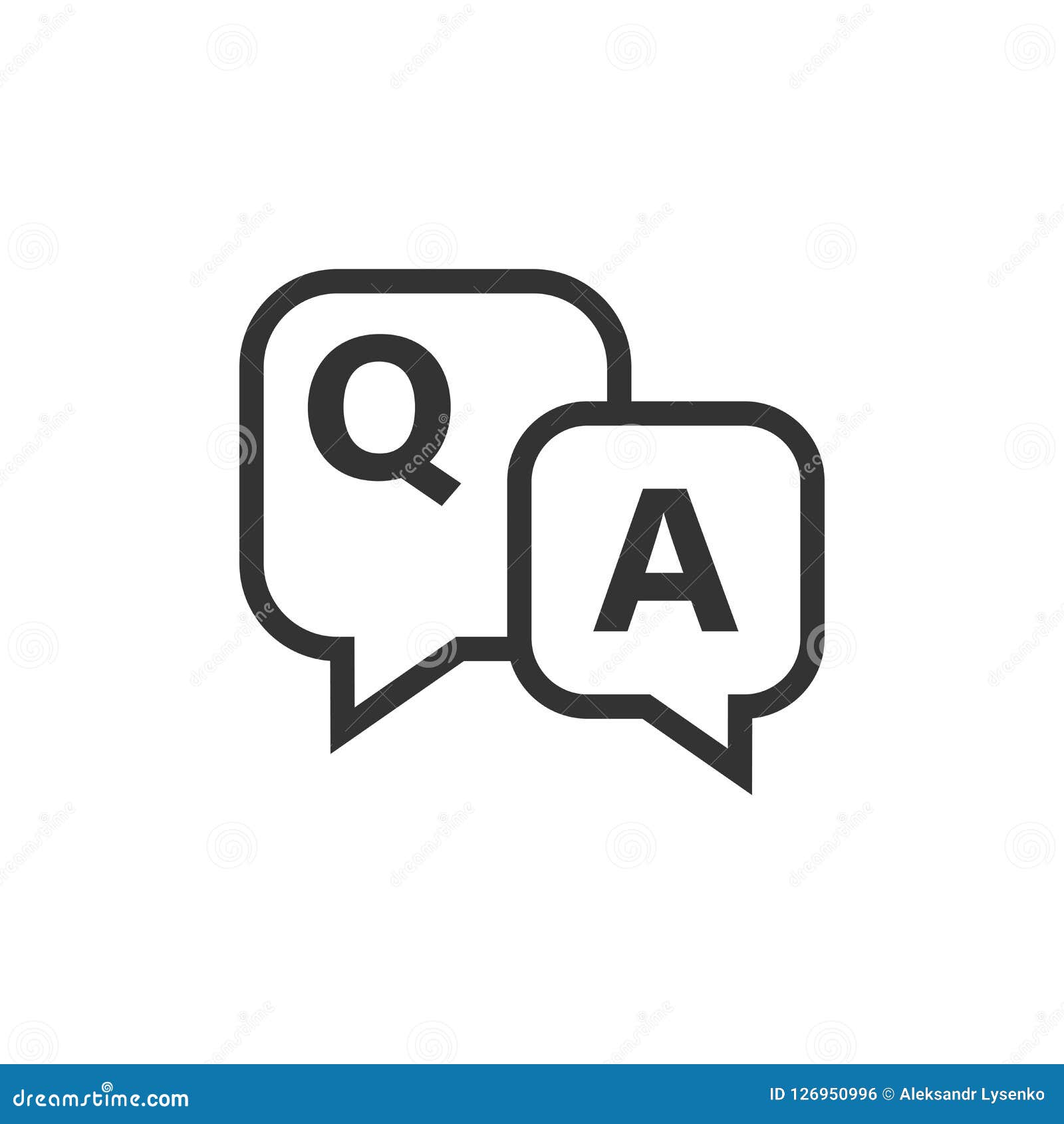Question and Answer Icon in Flat Style. Discussion Speech Bubble Stock ...