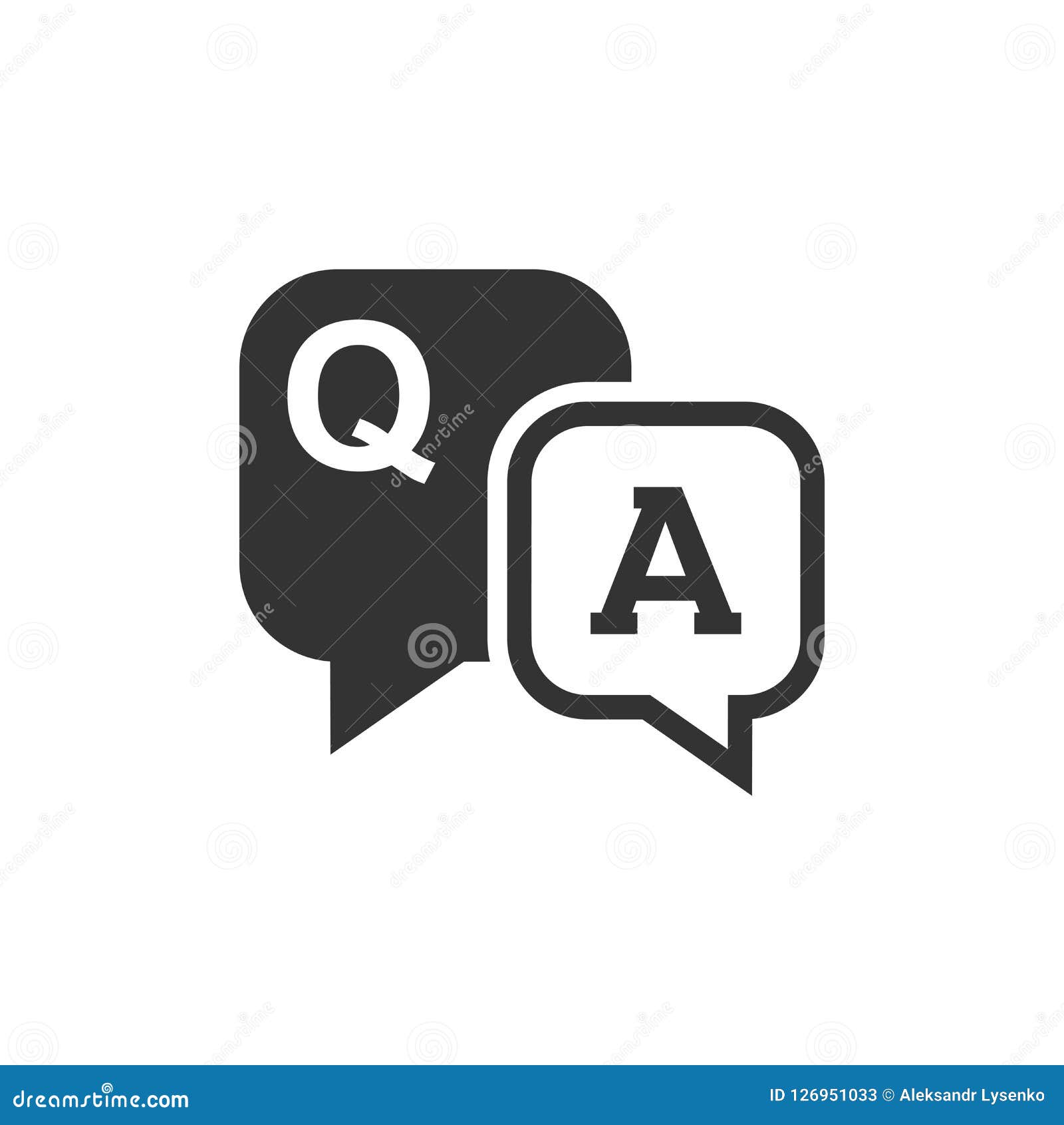 Question and Answer Icon in Flat Style. Discussion Speech Bubble Stock ...