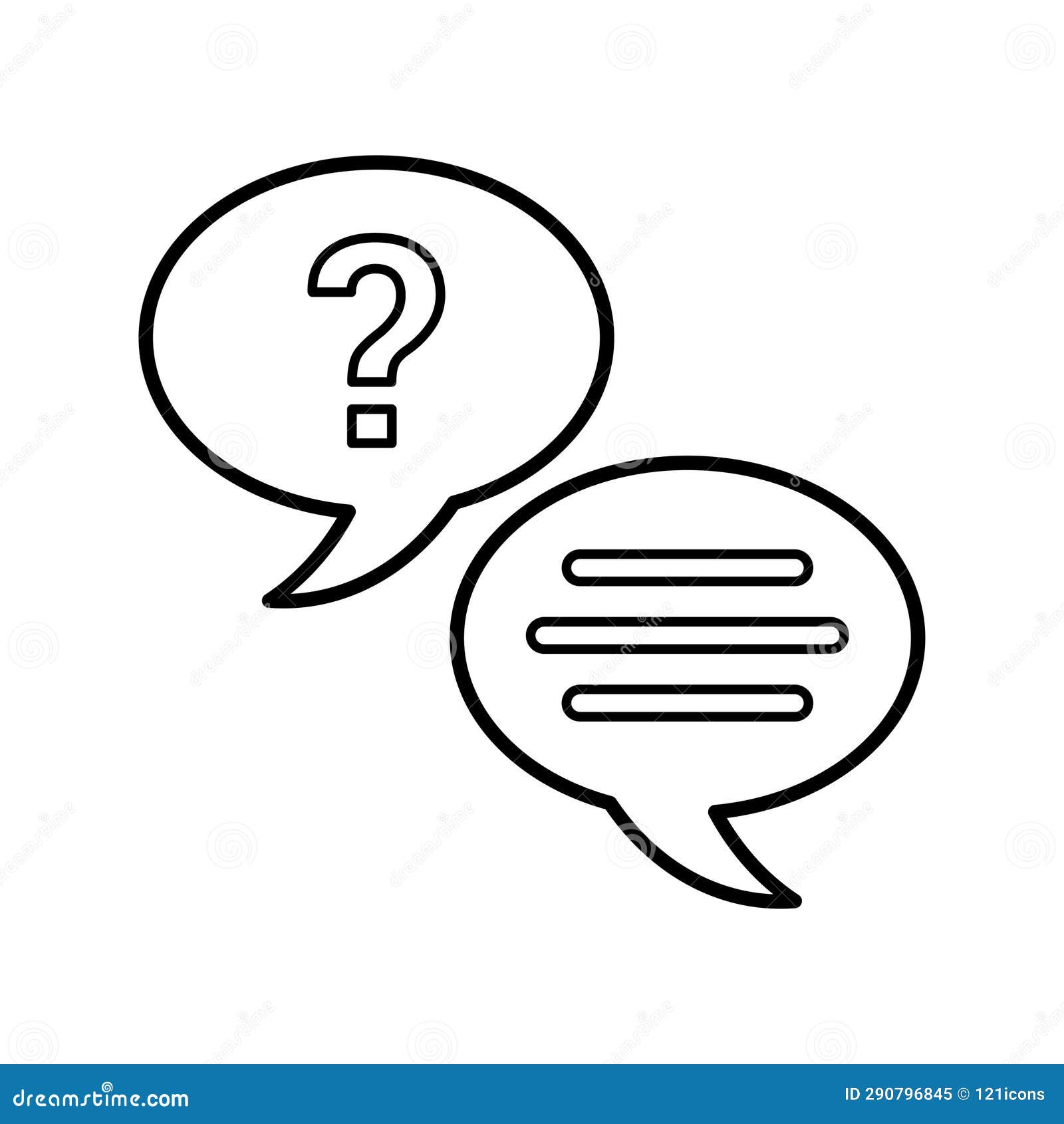 Question and Answer Icon. Line, Outline Design Stock Vector ...
