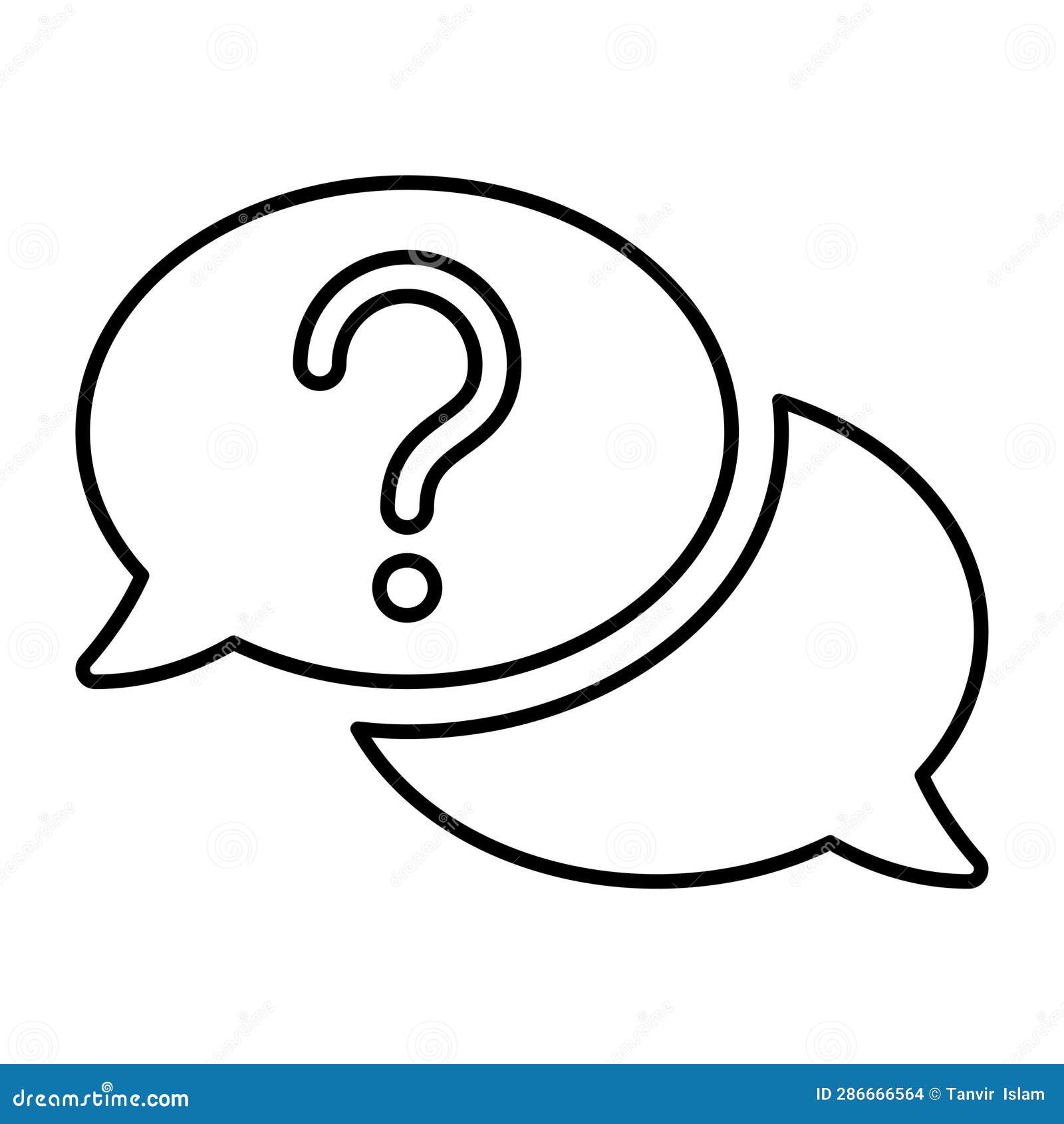 Question and Answer Icon in Outline Style Stock Vector - Illustration ...
