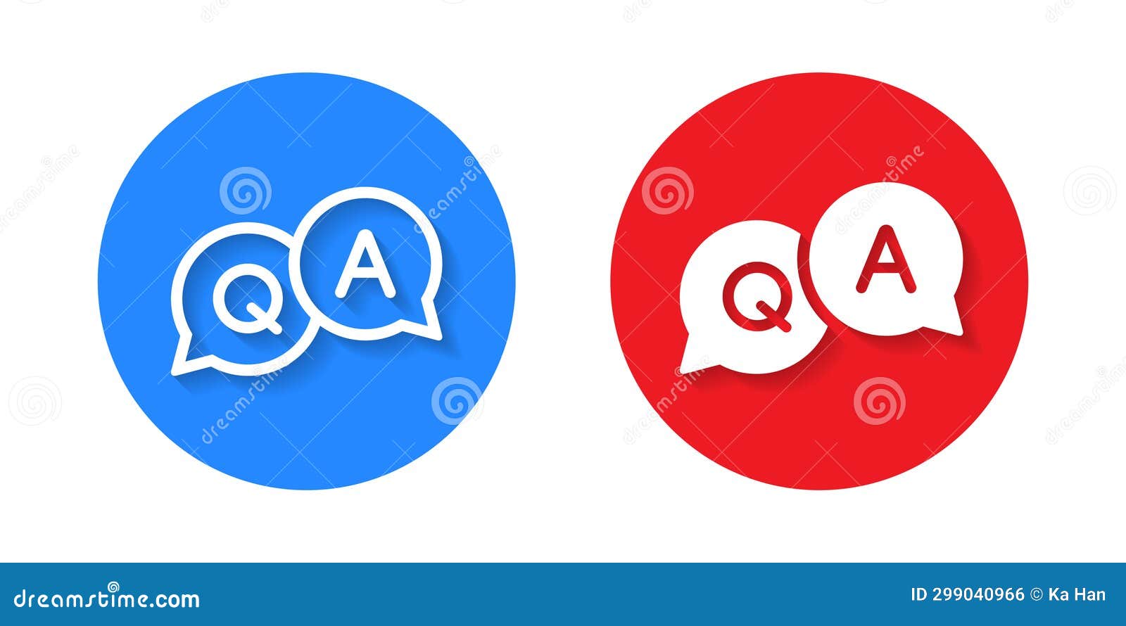 Question and Answer Icon Vector on Circle Background. FAQ Symbol Stock ...