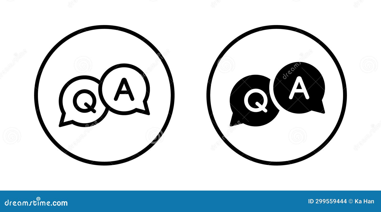 Question and Answer Icon Vector on Circle Line Stock Illustration ...