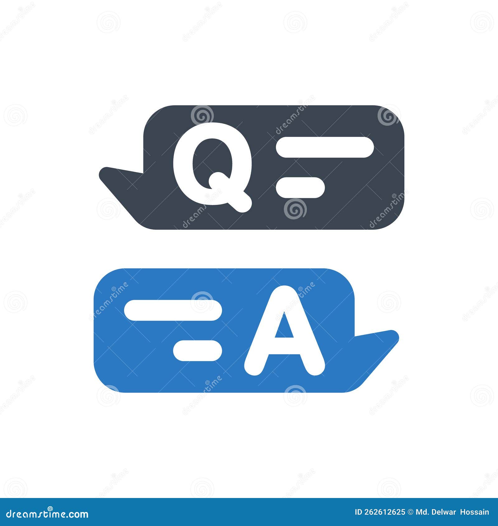 Question and answer icon stock vector. Illustration of communication ...