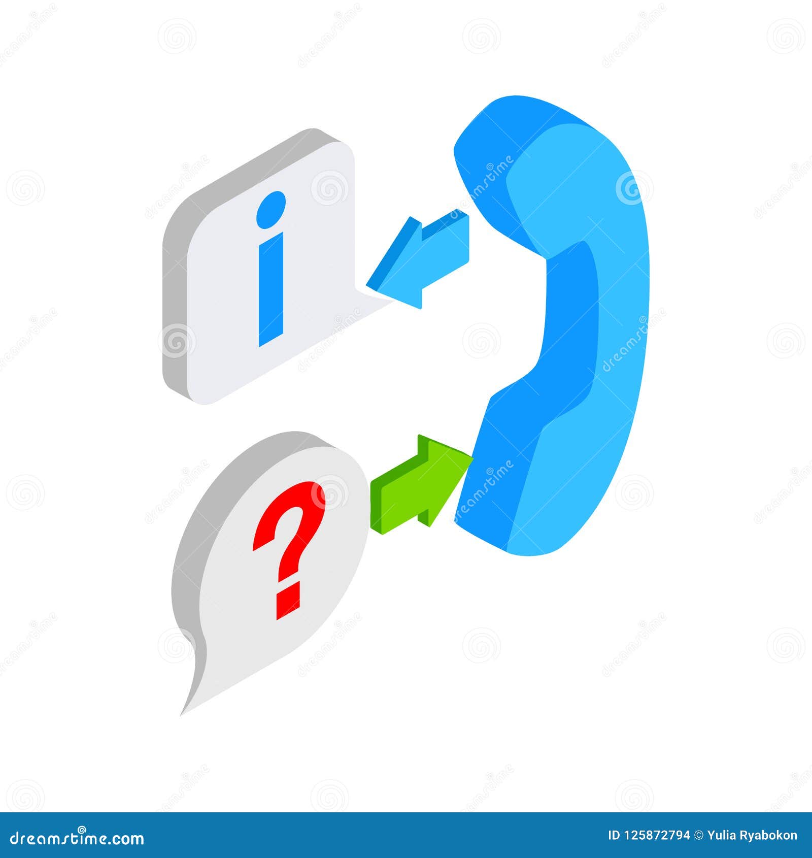 Question and Answer Mark Icon, Isometric 3d Style Stock Illustration ...