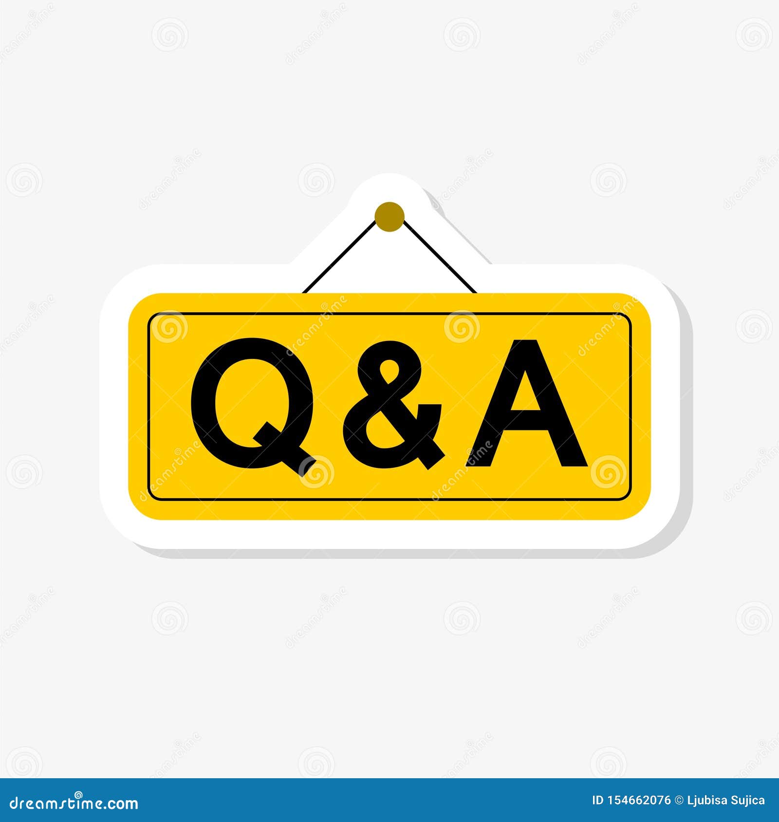 Question and Answer Mark Sign Sticker Isolated on White Background. Q ...