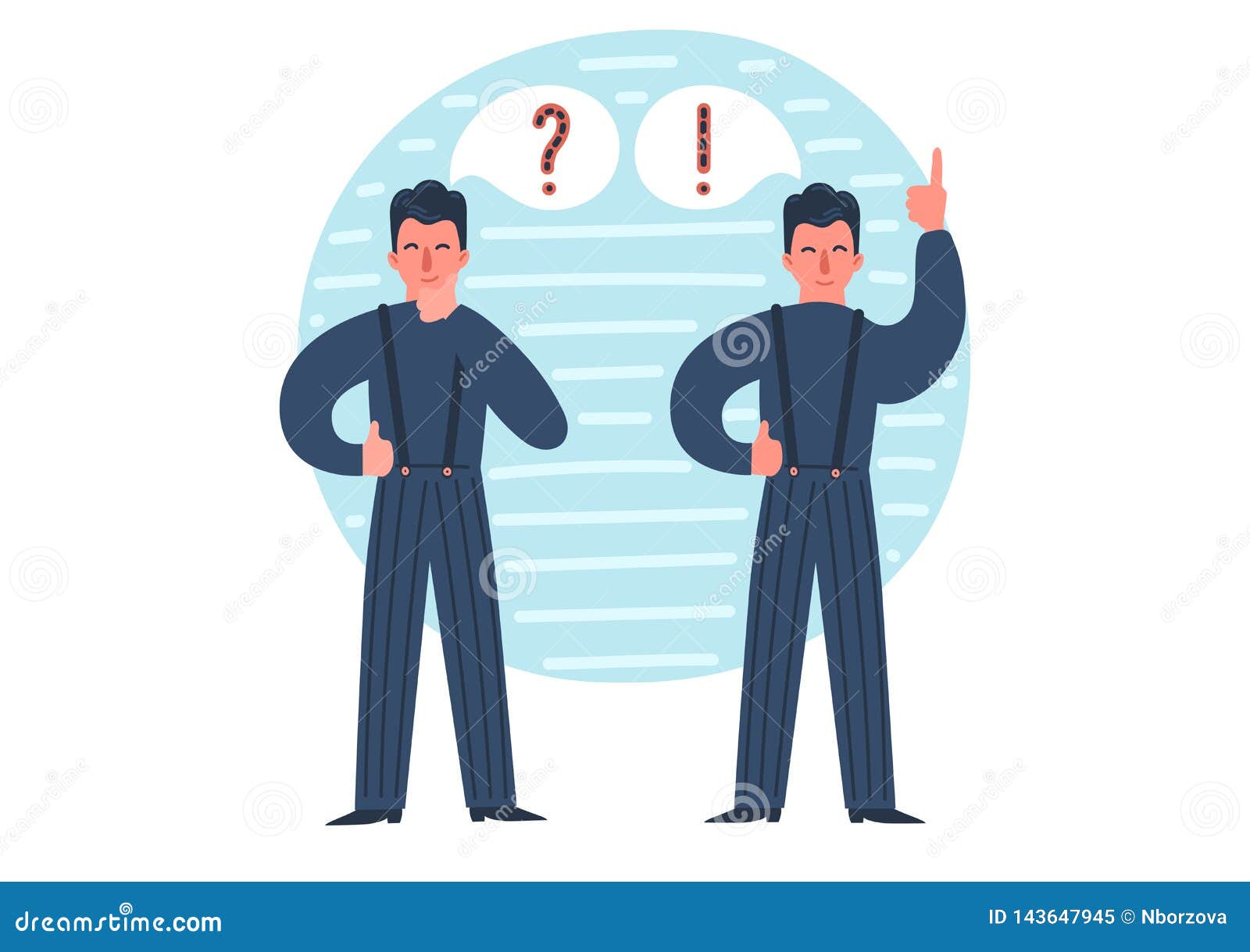 Question and Answer. Men with Question Mark and Exclamation Mark Stock ...