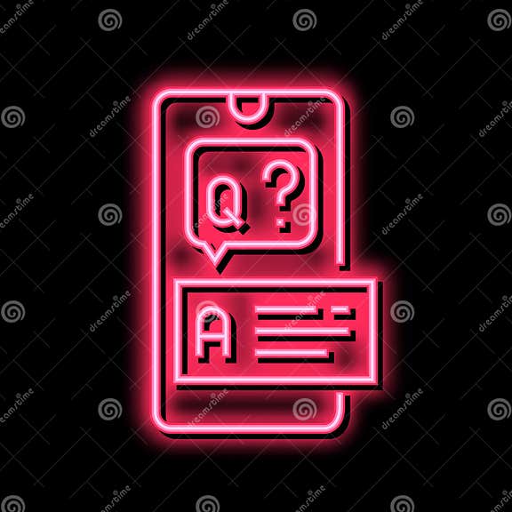 Question and Answer Neon Glow Icon Illustration Stock Vector ...