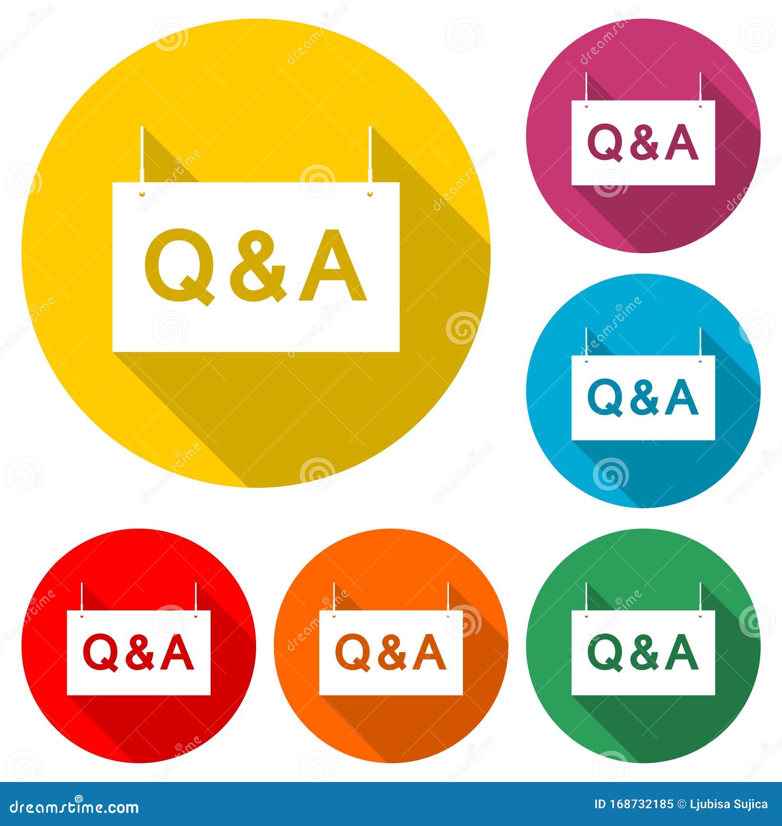 Question Answer Sign with Long Shadow Stock Vector - Illustration of ...