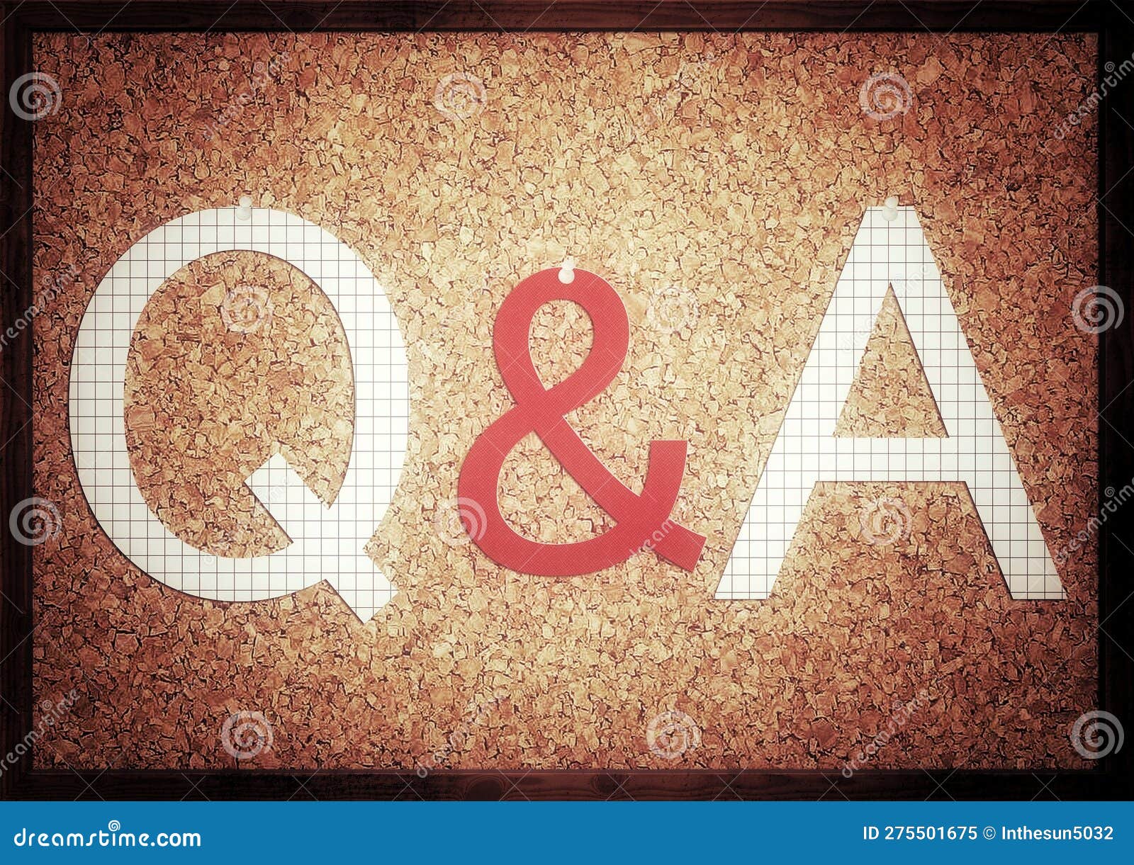 Question and Answer Sign on a Retro Corkboard Stock Illustration ...
