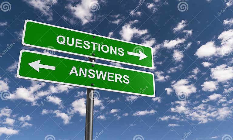 Question and Answer Signs stock photo. Image of green - 85560526