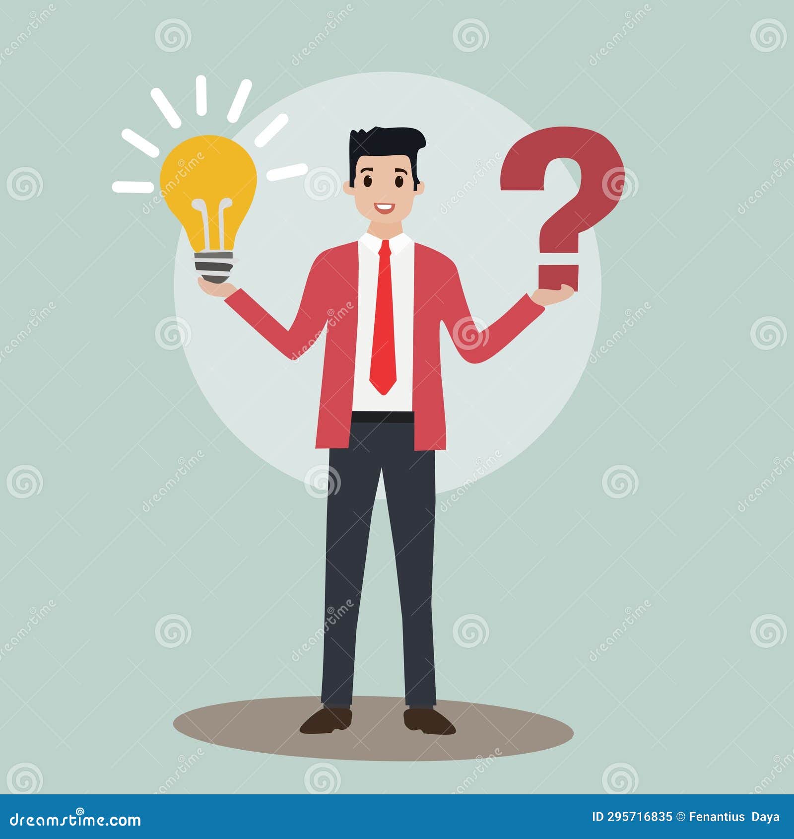 Question and Answer, Smart Businessman with Question Mark and Lightbulb ...