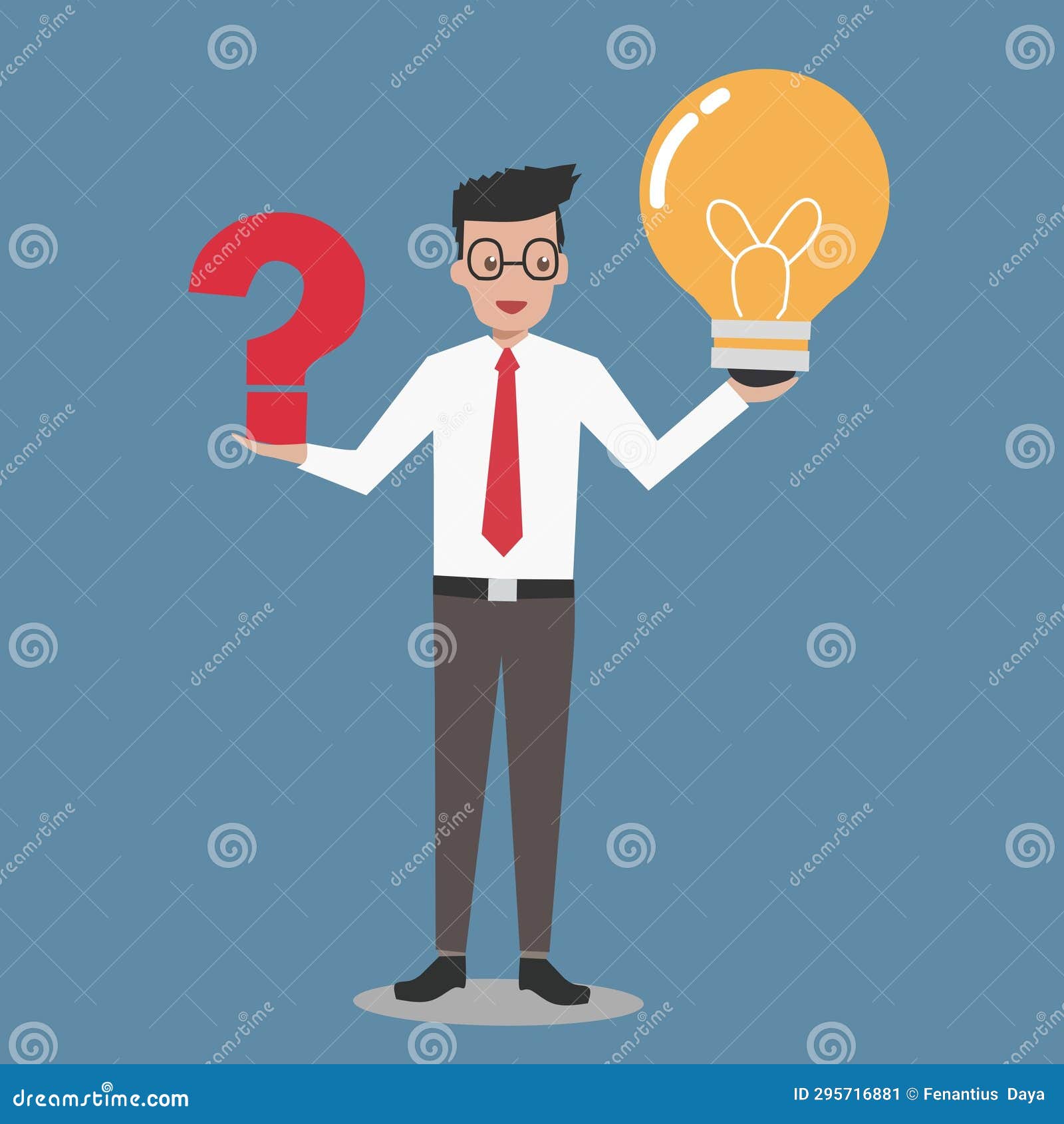 Question and Answer, Smart Businessman with Question Mark and Lightbulb ...