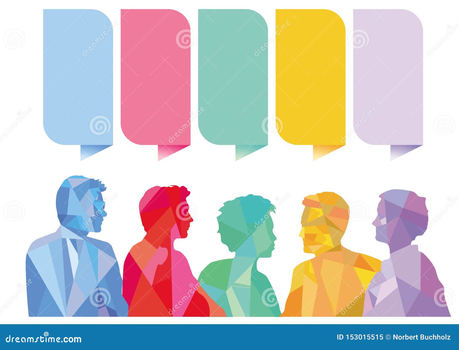 Question and Answer Speech Bubbles with Group of People, Stock Vector ...