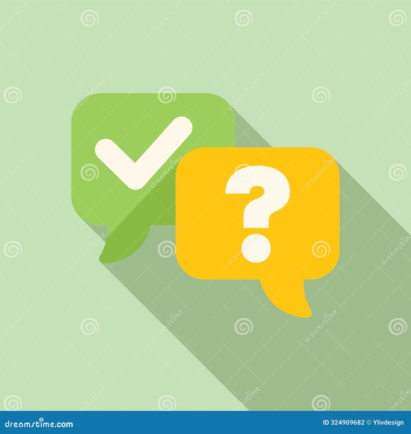 Question and Answer Speech Bubbles Showing Yes or No, Right or Wrong ...