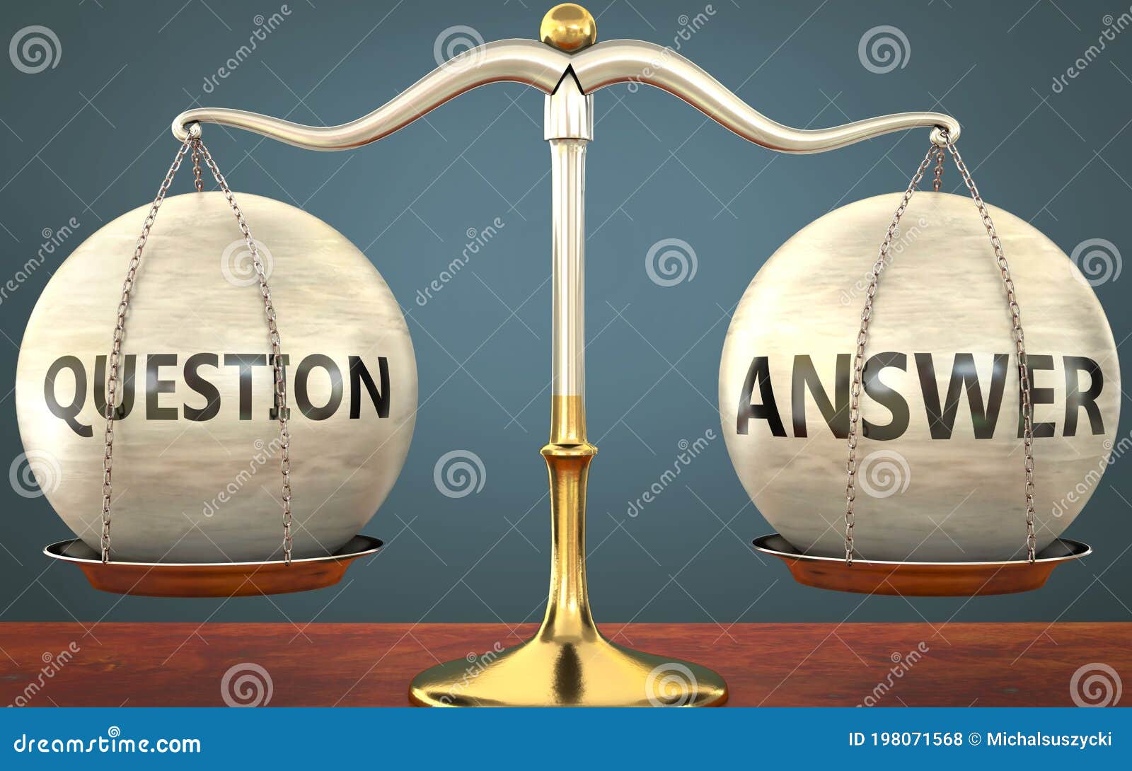 Question and Answer Staying in Balance - Pictured As a Metal Scale with ...