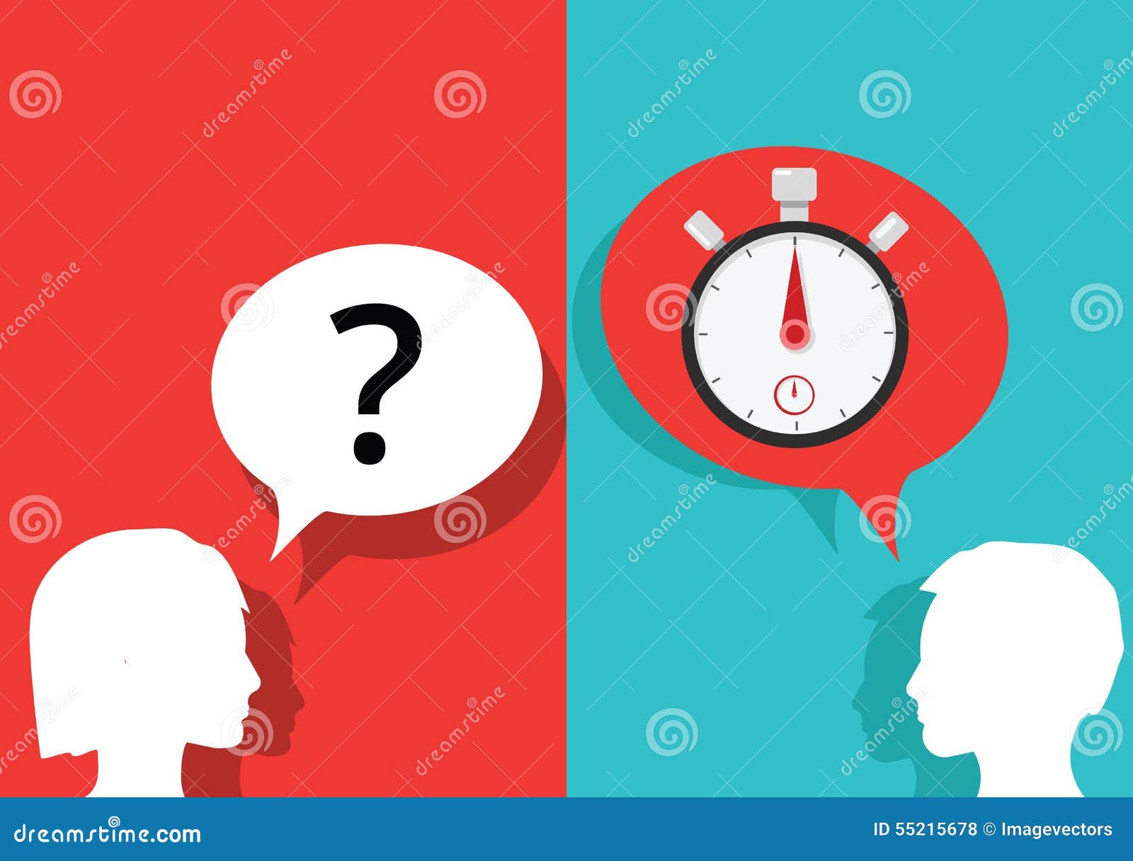 Question and Answer Stopwatch Timer Stock Vector - Illustration of ...